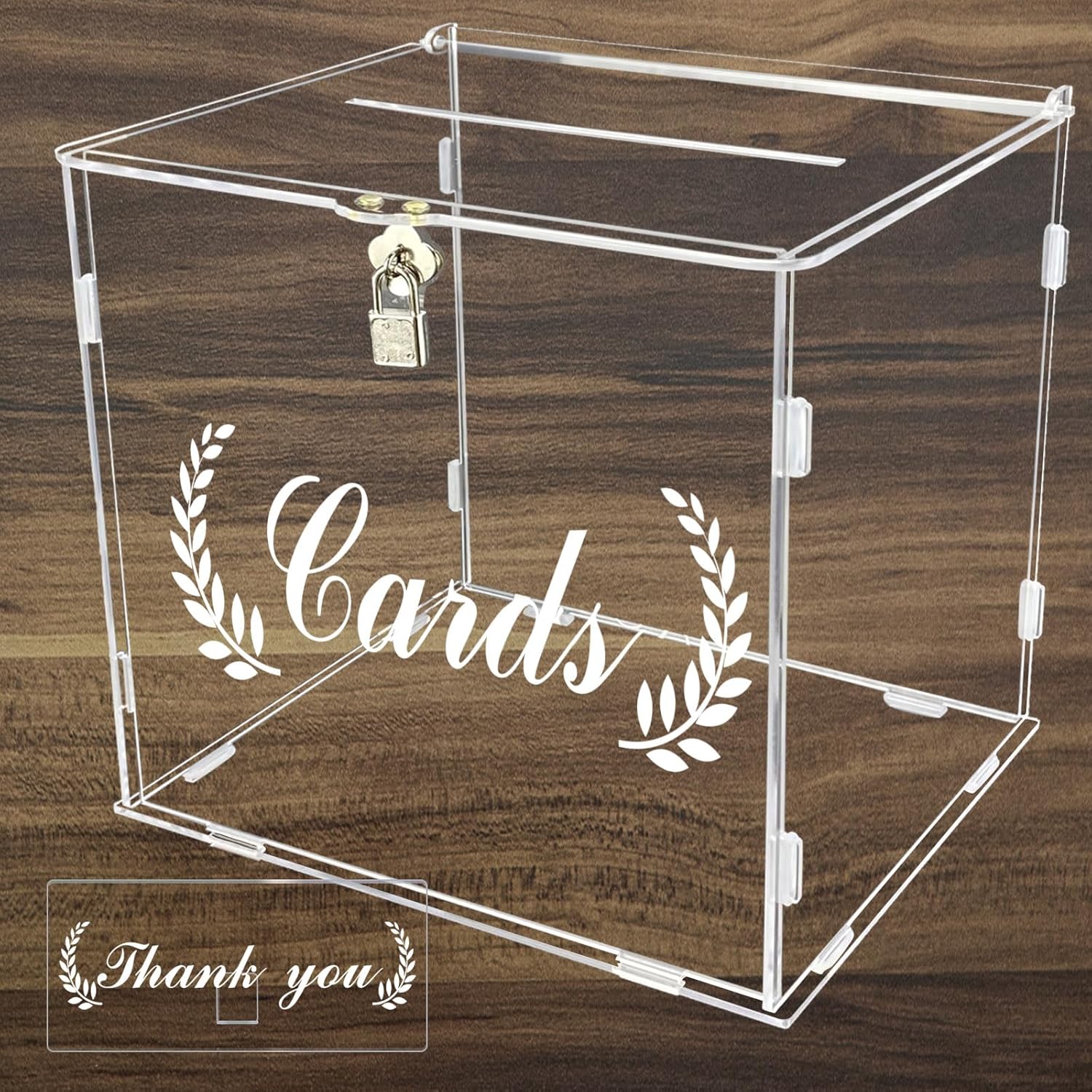 Amazon.com: FCDECOR Acrylic Wedding Card Box with Lock, Clear Card ...