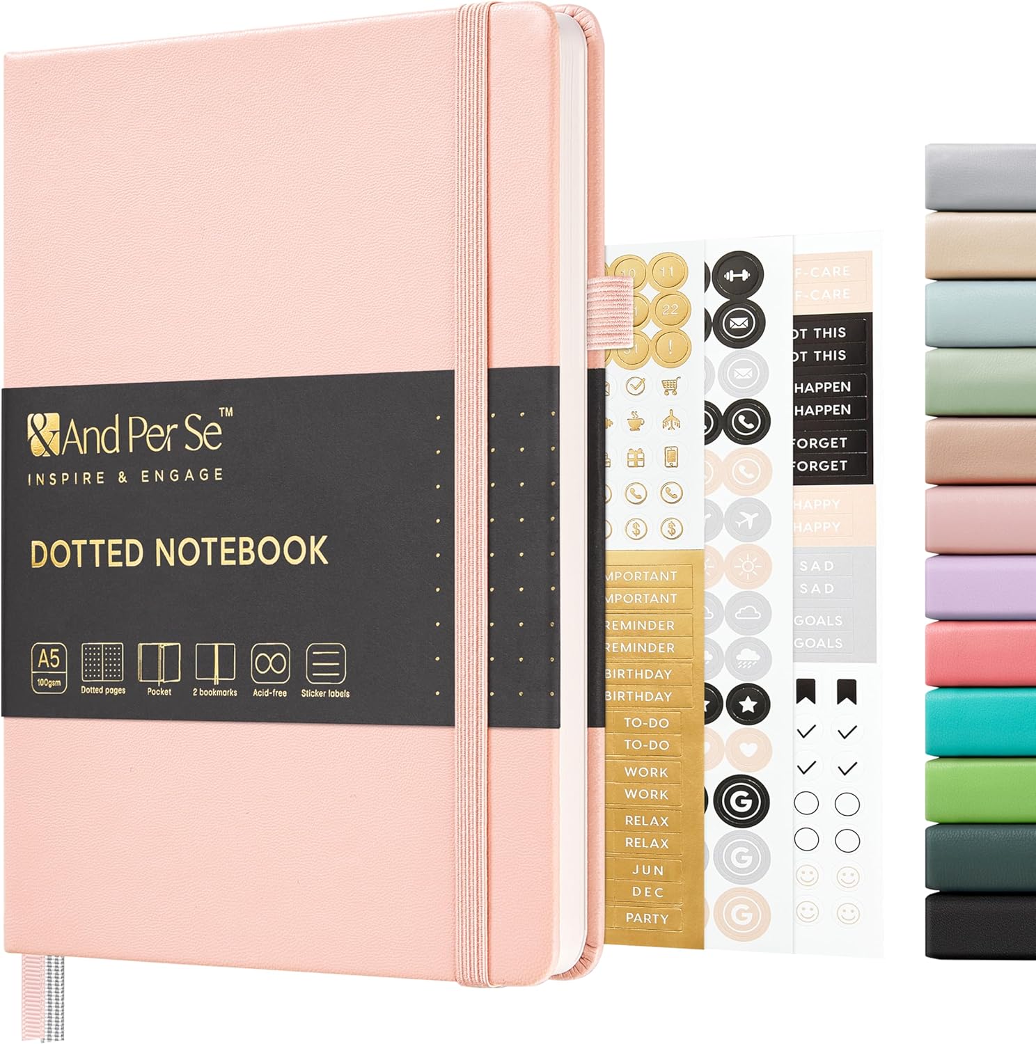 And Per Se Dotted Journal Notebook A5 Hardcover 160 Pages 100GSM Thick ...