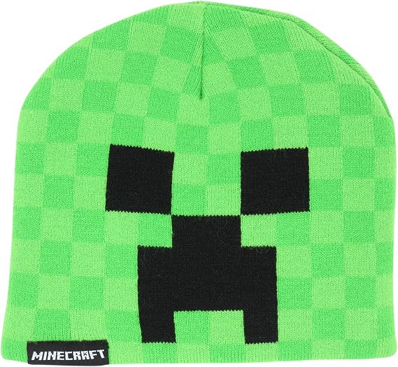 Amazon.com: Minecraft Creeper Kids Beanie Hat Cap New Licensed Green ...