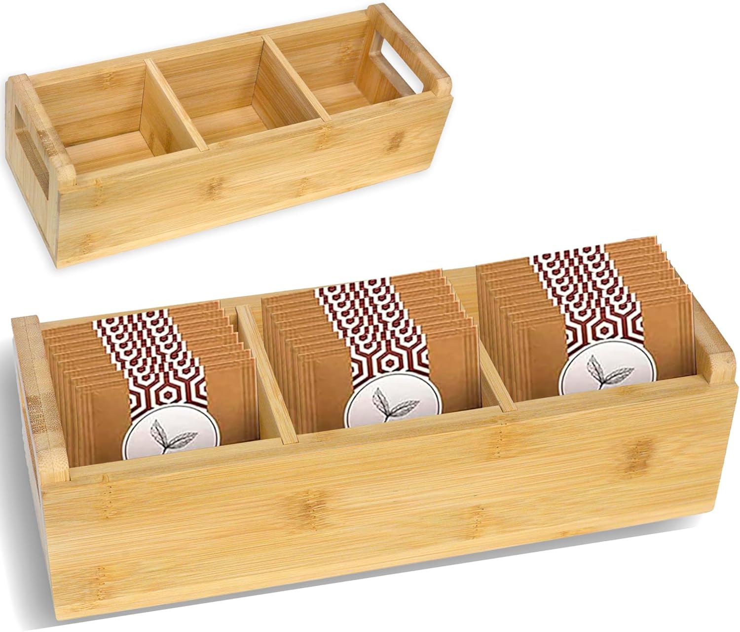 Amazon.com: Zen Earth Inspired Bamboo Tea Organizer Box Chemical Free ...