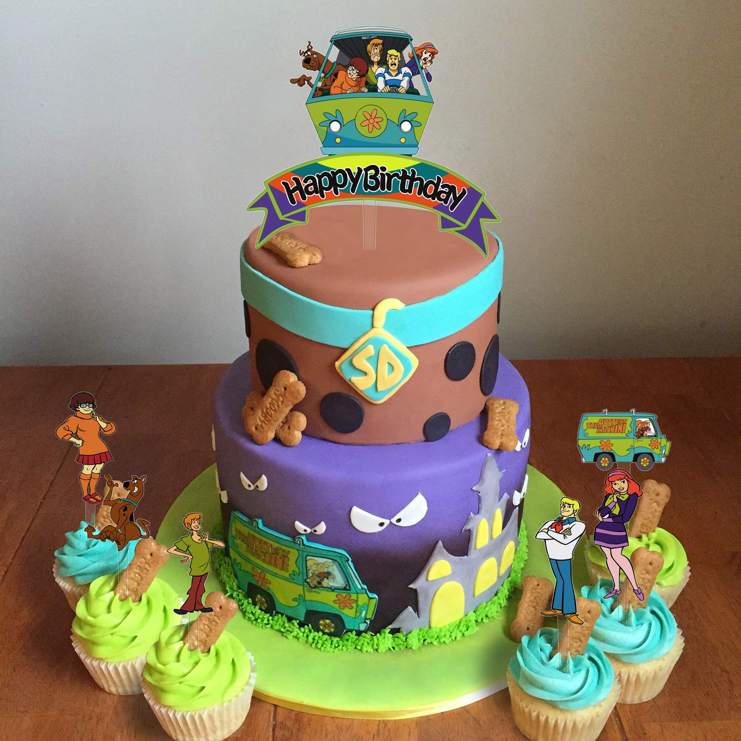 Set of Acrylic Scooby Doo Happy Birthday Cake Topper, Scooby-Doo Cake ...