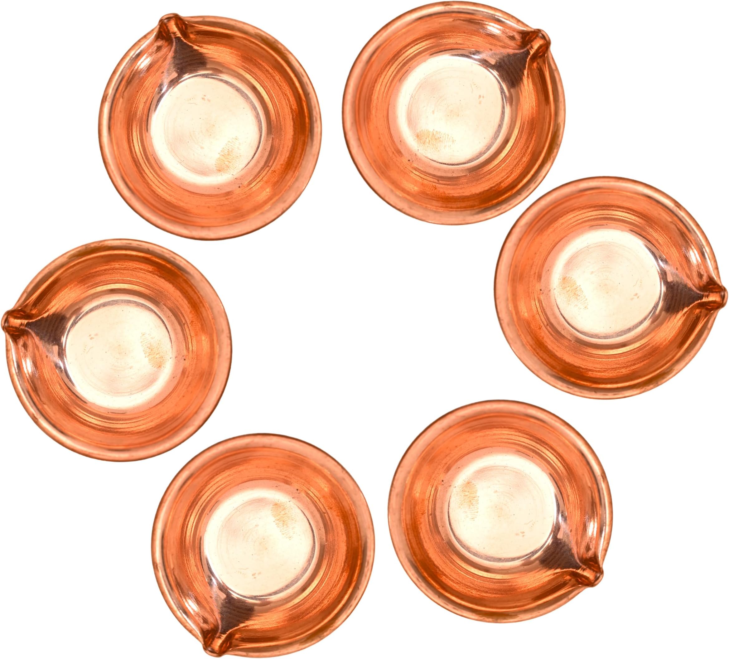 Amazon.com: Copper Diya Set of 6 Deepak Long Wick Diva Traditional ...