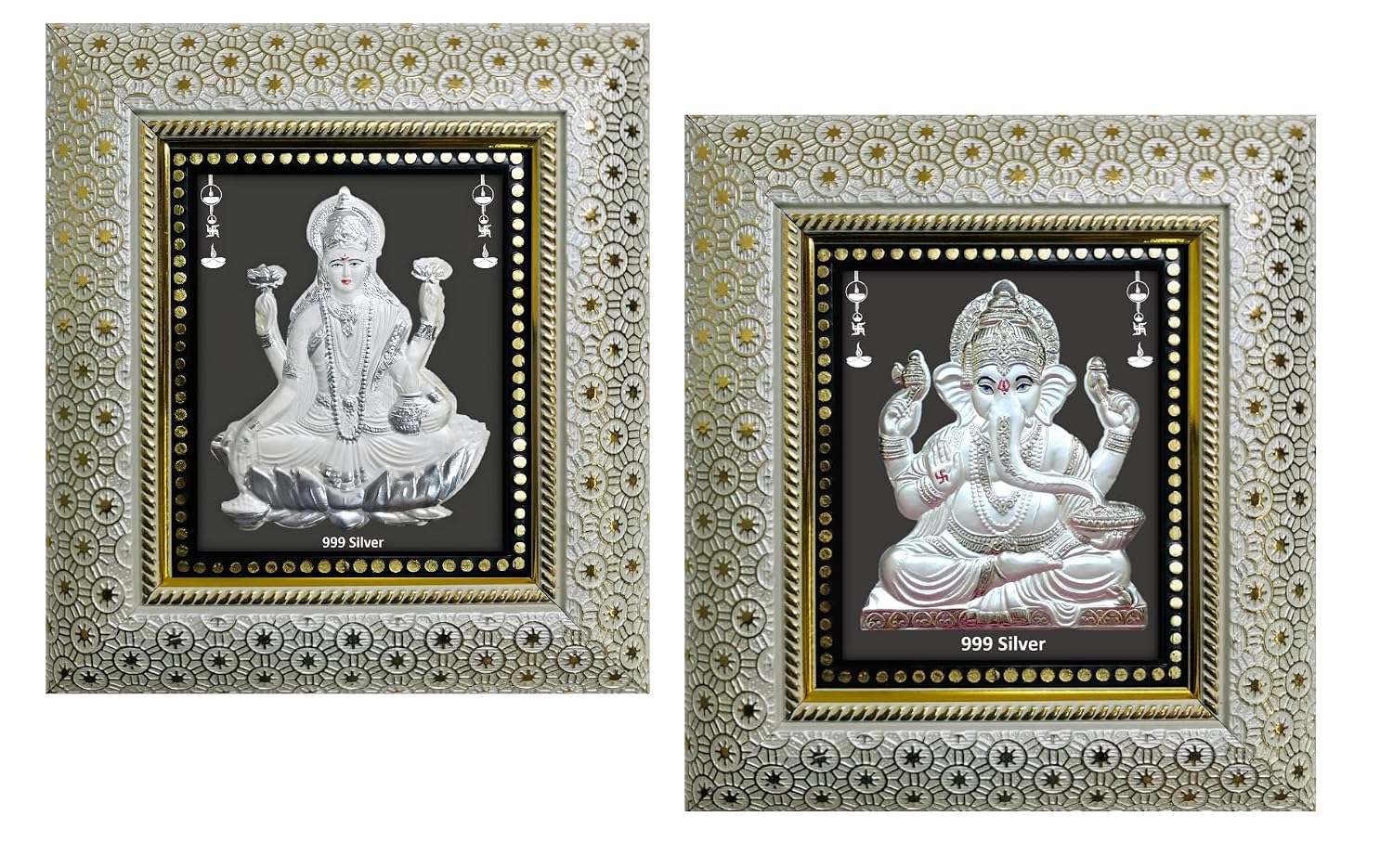 ARTSMINE Pure Silver Ganesh Lakshmi Frame | For Pooja Room, Corporate ...