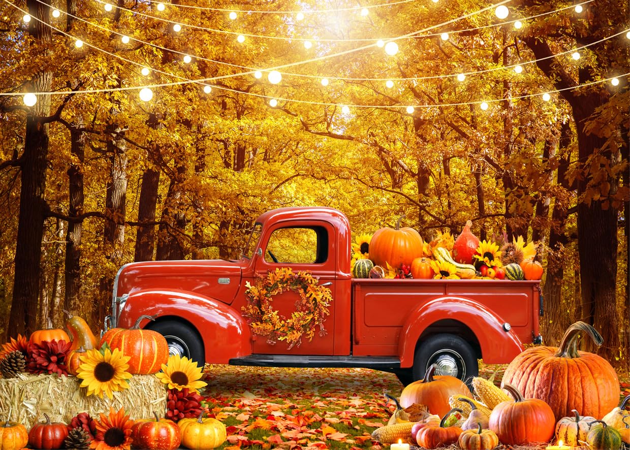 Amazon.com : LYCGS 7X5ft Fall Photography Backdrop Fall Thanksgiving ...