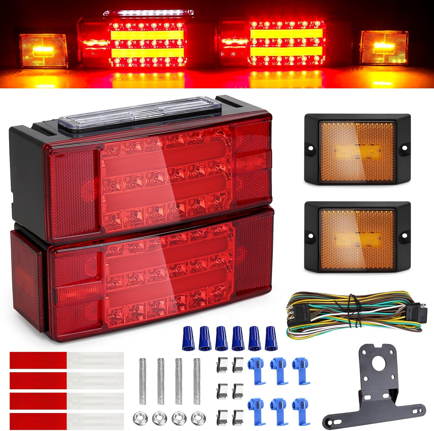 Amazon.com: erdeo Universal Submersible LED Trailer Tail Lights Truck ...