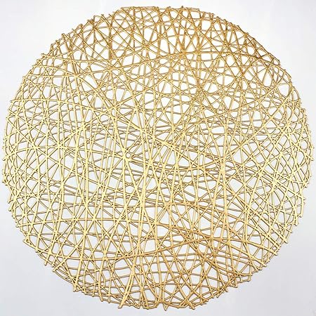Amazon.com: AdasBridal Gold Round Placemats for Dinner Table Set of 6 ...