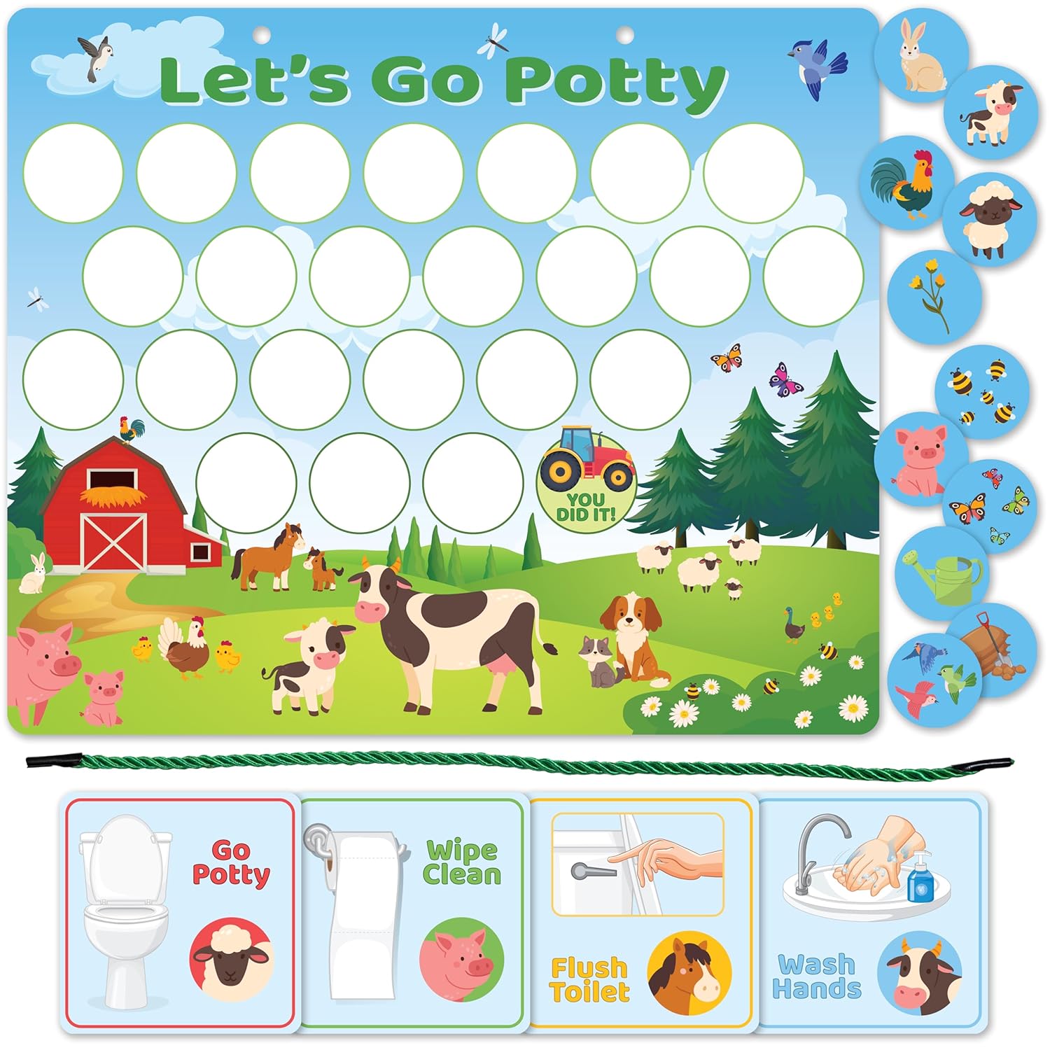 Amazon.com: Reusable Magnetic Animals Potty Chart, Potty Training for ...