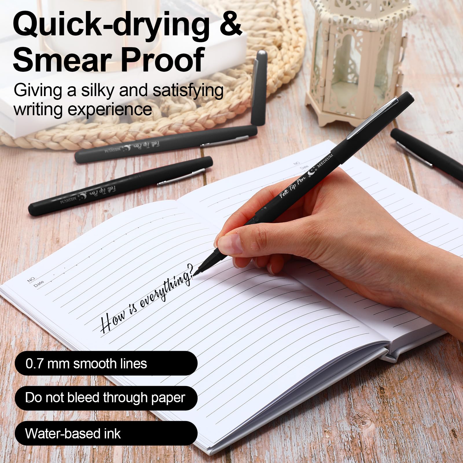 Snapklik.com : Fuyoooo 36 Pcs Felt Tip Pens 0.7mm Medium Point Colored ...