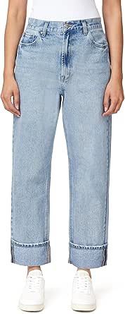 kensie Jeans for Women The Willa High Rise Turned Cuff Straight 27-Inch ...