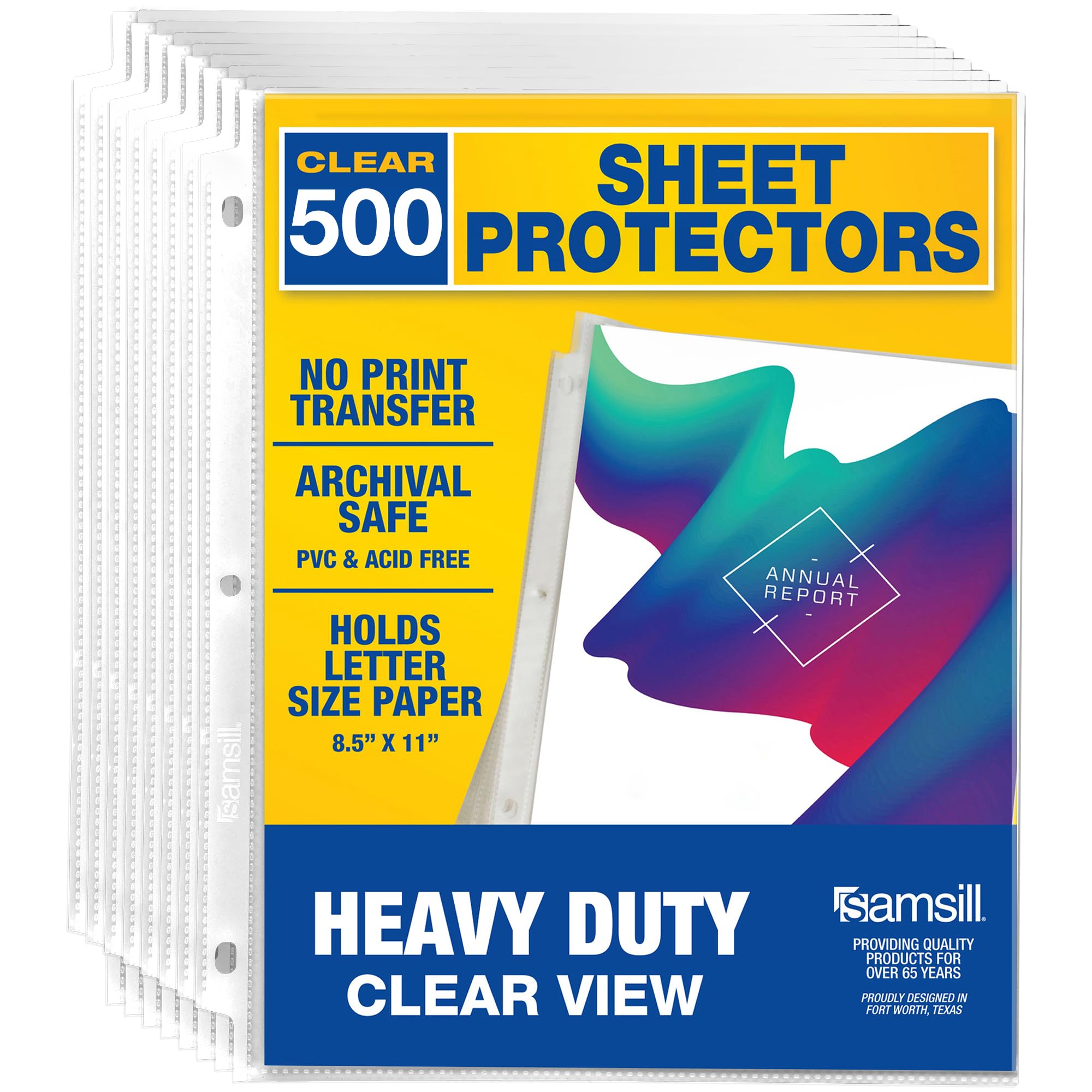 Snapklik.com : 500 Pack Heavy Duty Sheet Protectors, Crystal Clear, 8 ...