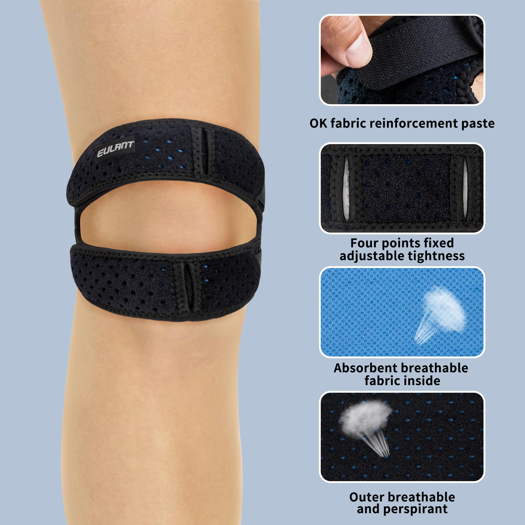 Snapklik.com : EULANT Patellar Tendon Support Strap Knee Brace Patella ...