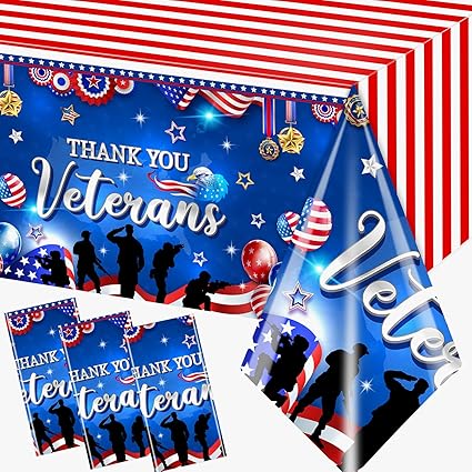 Amazon.com: 54*108 Inches Veterans Day Decorations Tablecloth, 3Pieces ...