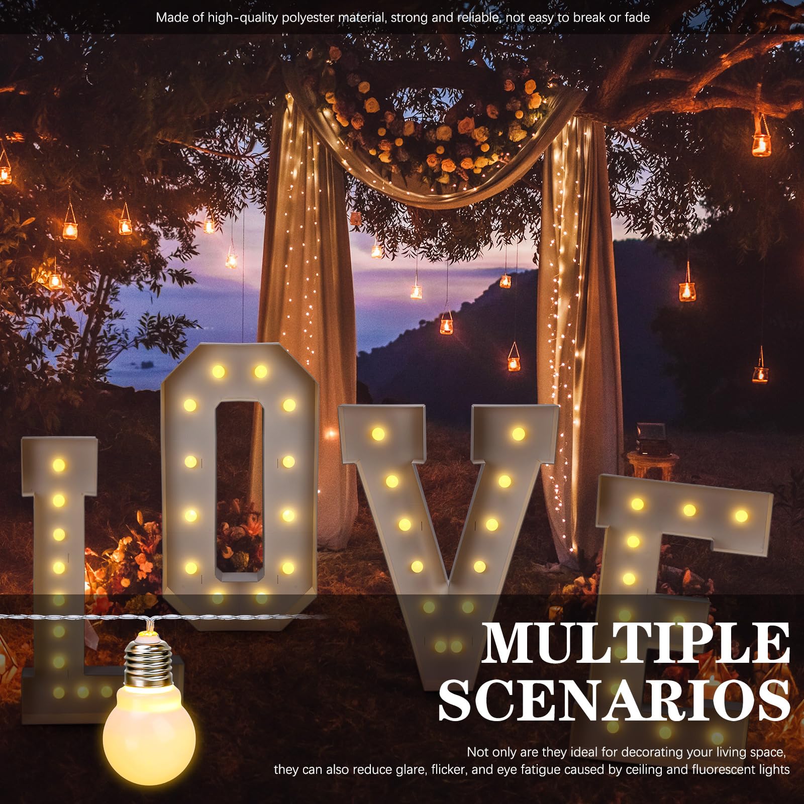 Nosiny String Lights Marquee Letters Numbers 13.8 FT Long 3 FT 4 FT ...