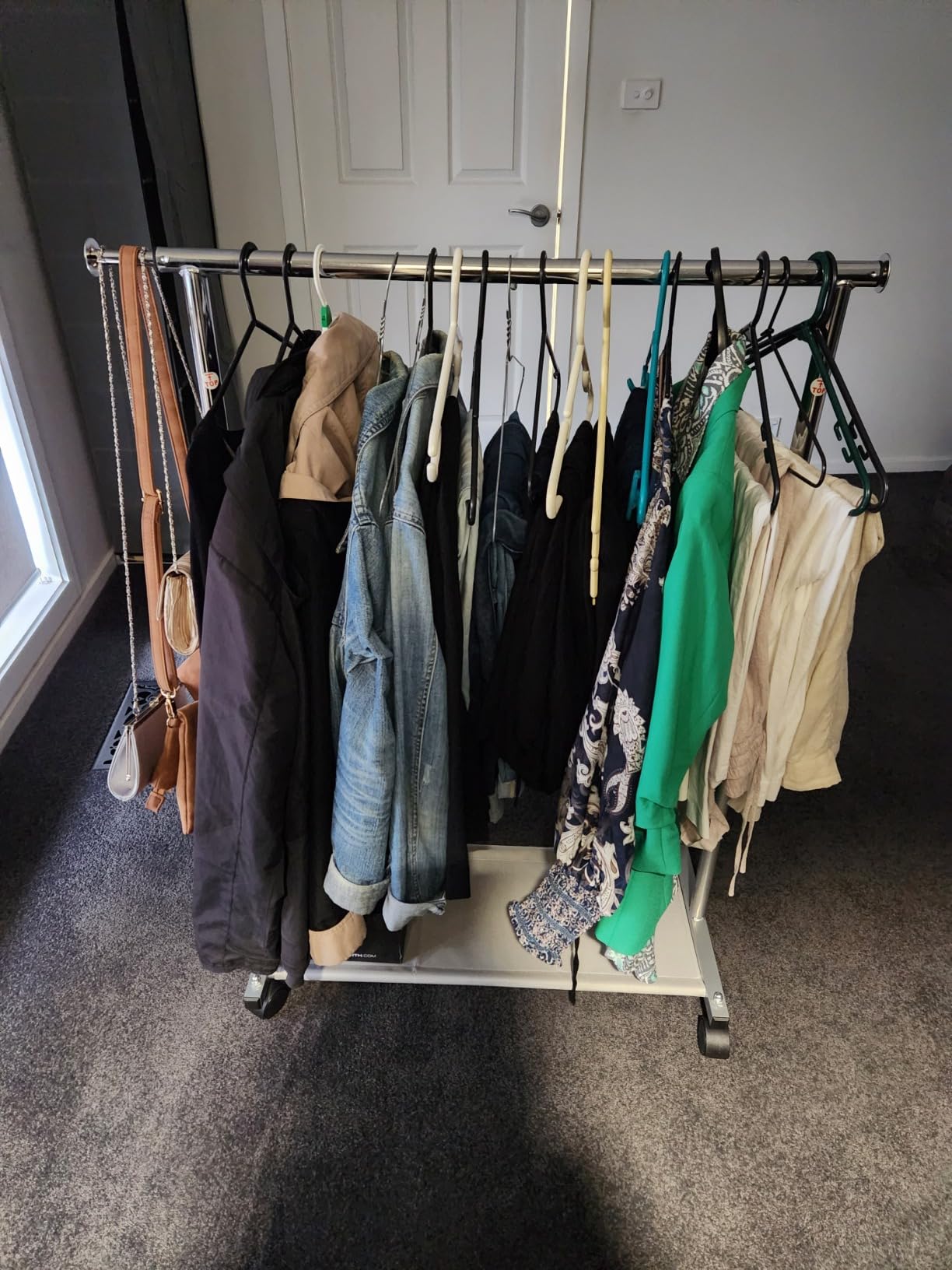 MISSLO Short Clothing Racks for Hanging Clothes with Bottom Shelves and ...
