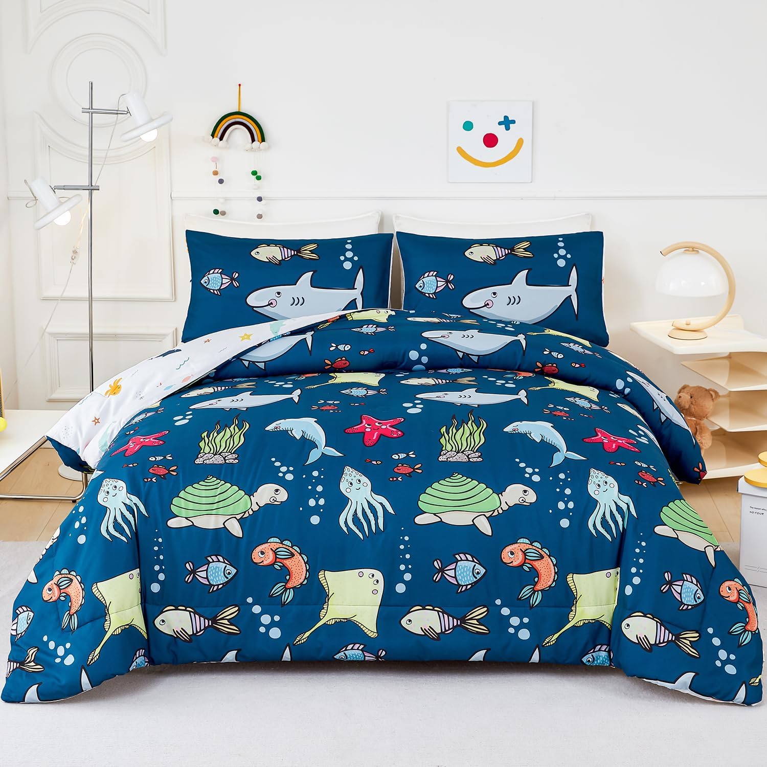 Amazon.com: Nesphy Sea Turtle Animal Fish Twin Comforter Set, Cute ...