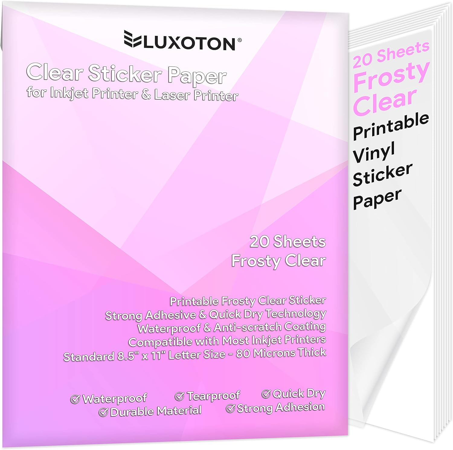 Printable Clear Sticker Paper For Inkjet Printer Laser Printer 20