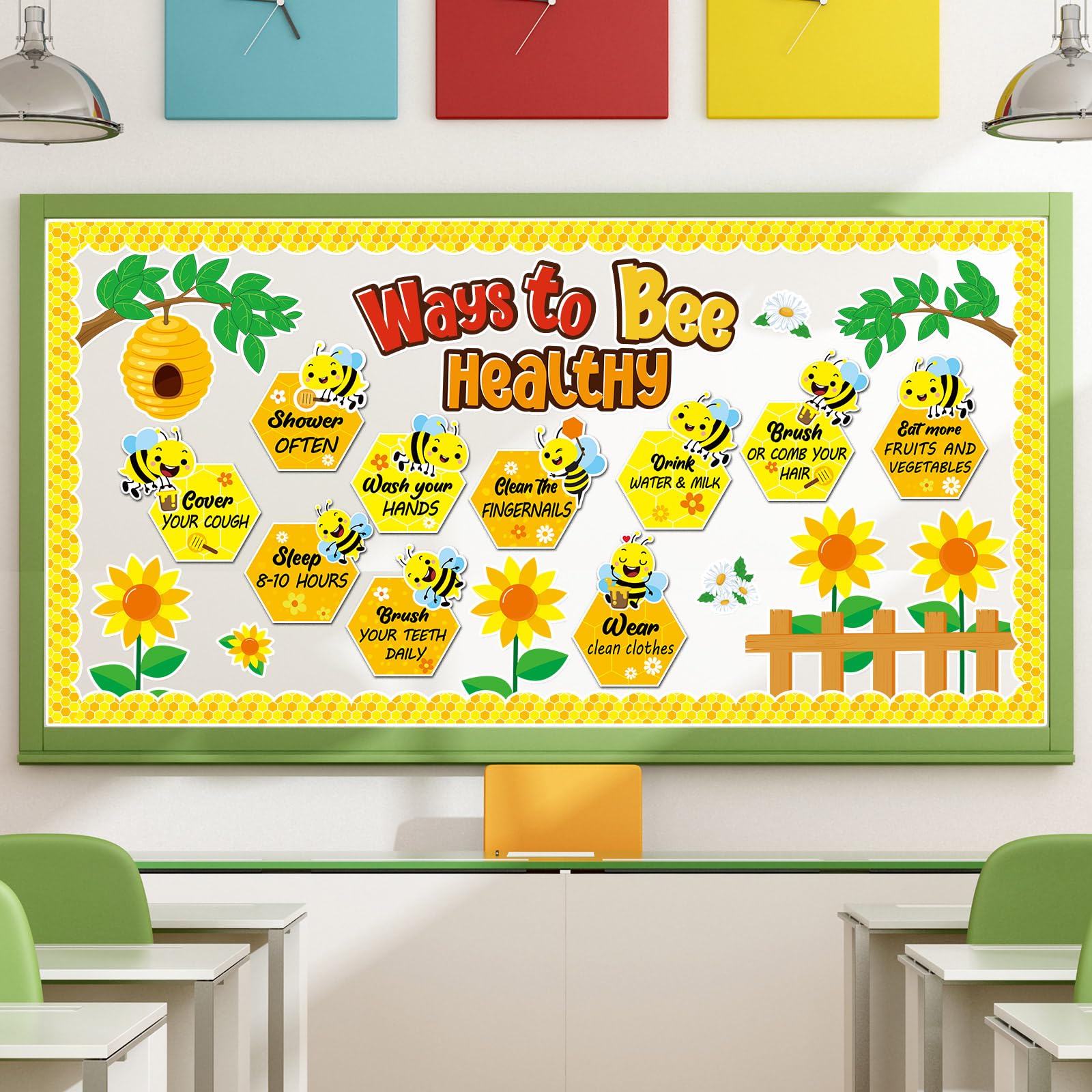 Snapklik.com : Ways To Bee Healthy Bulletin Board For Classroom Decoration Spring Bee Classroom ...