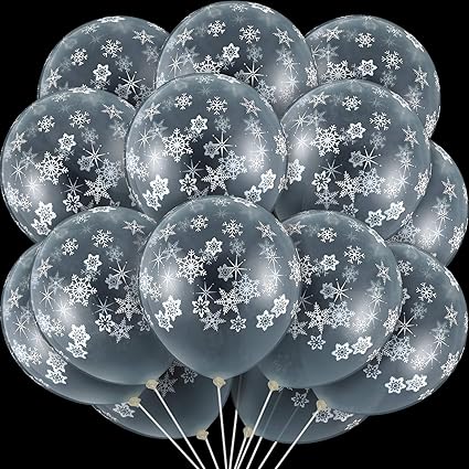 Amazon.com: Skylety 40 Pieces Snowflake Balloons Bulk Winter ...