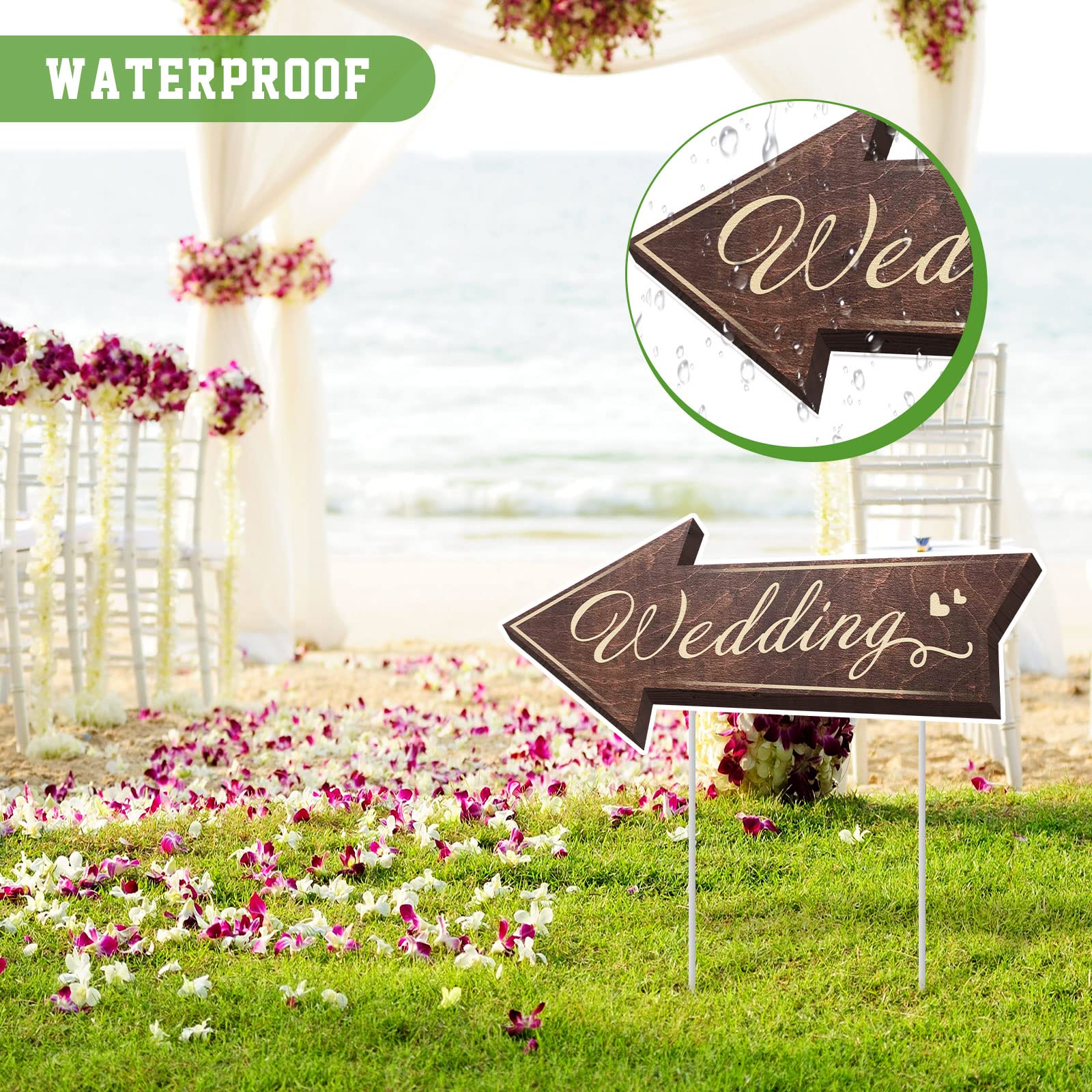Wedding Directional Road Sign Wedding Directional Arrow Yard Sign with ...