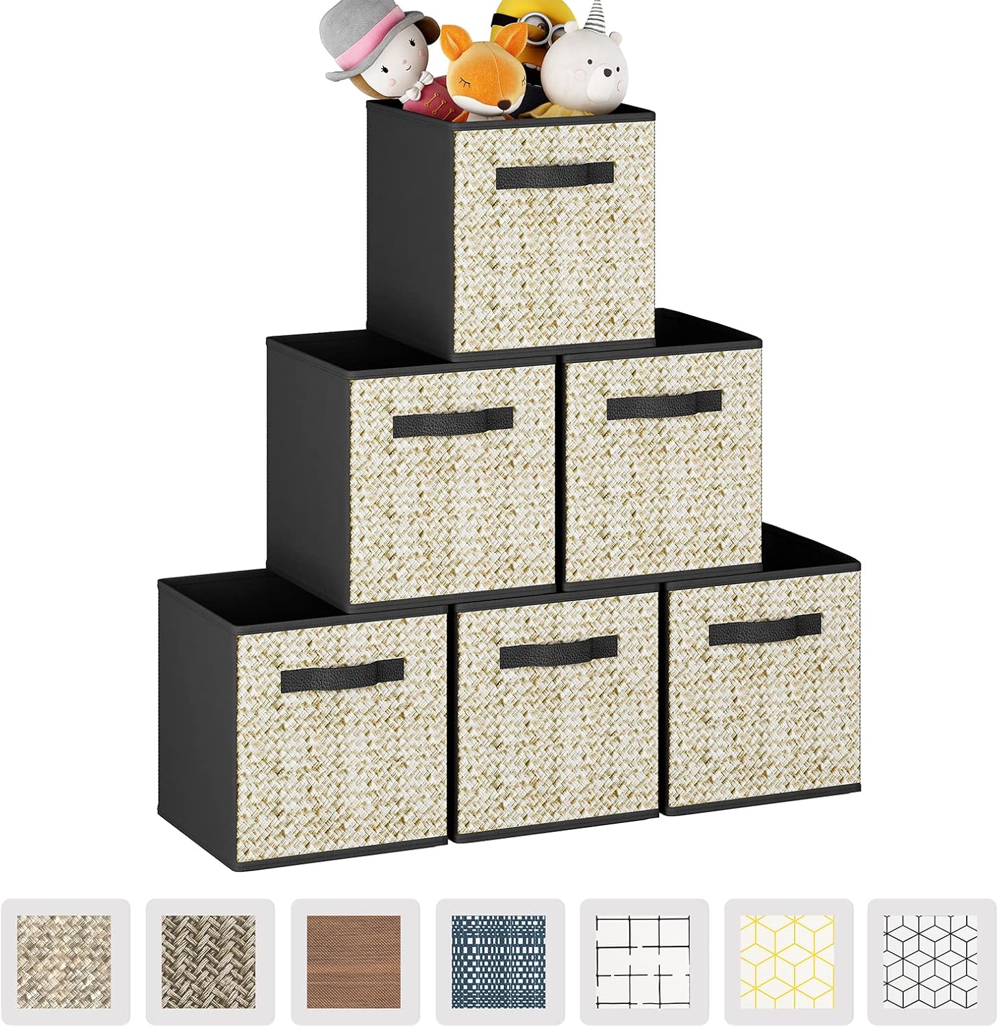 Amazon.com: Wisdom Star 6 Pack Fabric Storage Cubes with Handle ...