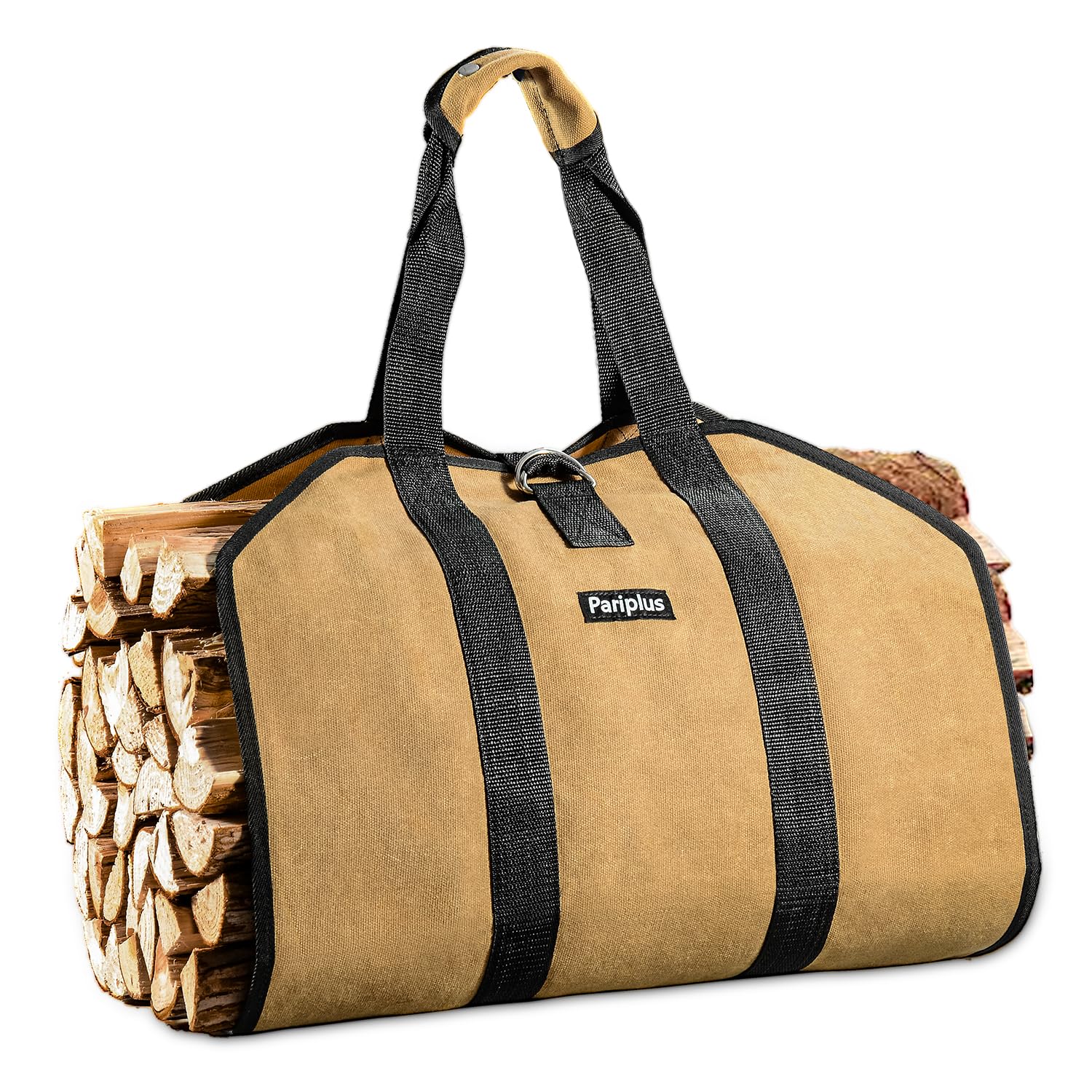 Amazon.com: Pariplus Canvas Firewood Carrier Bag - Sturdy Log Carrier ...