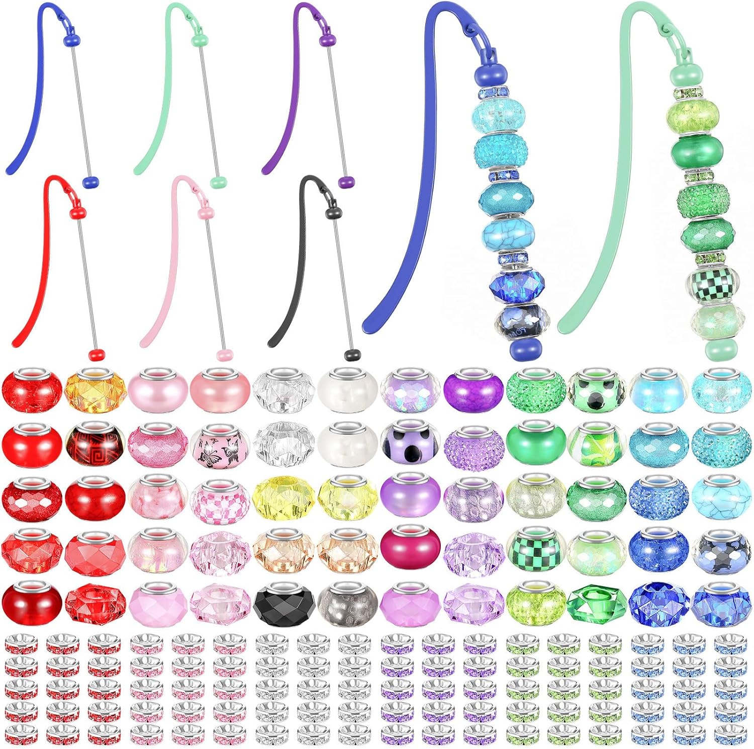 Amazon.com: Kolldenn 156 Pcs Beadable Bookmarks Metal Bookmarks DIY ...
