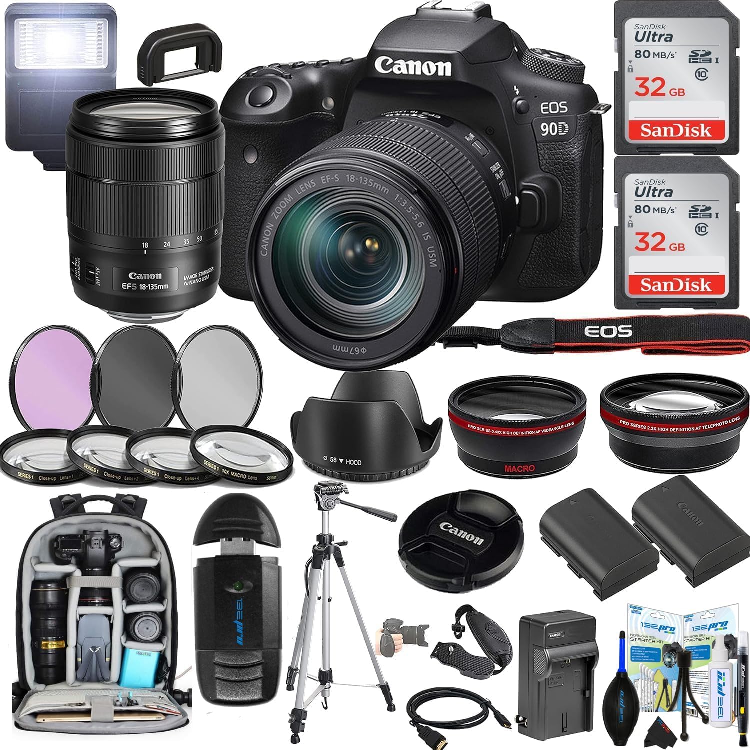 Amazon.com : Canon EOS 90D DSLR Camera with 18-135mm Lens - Black ...