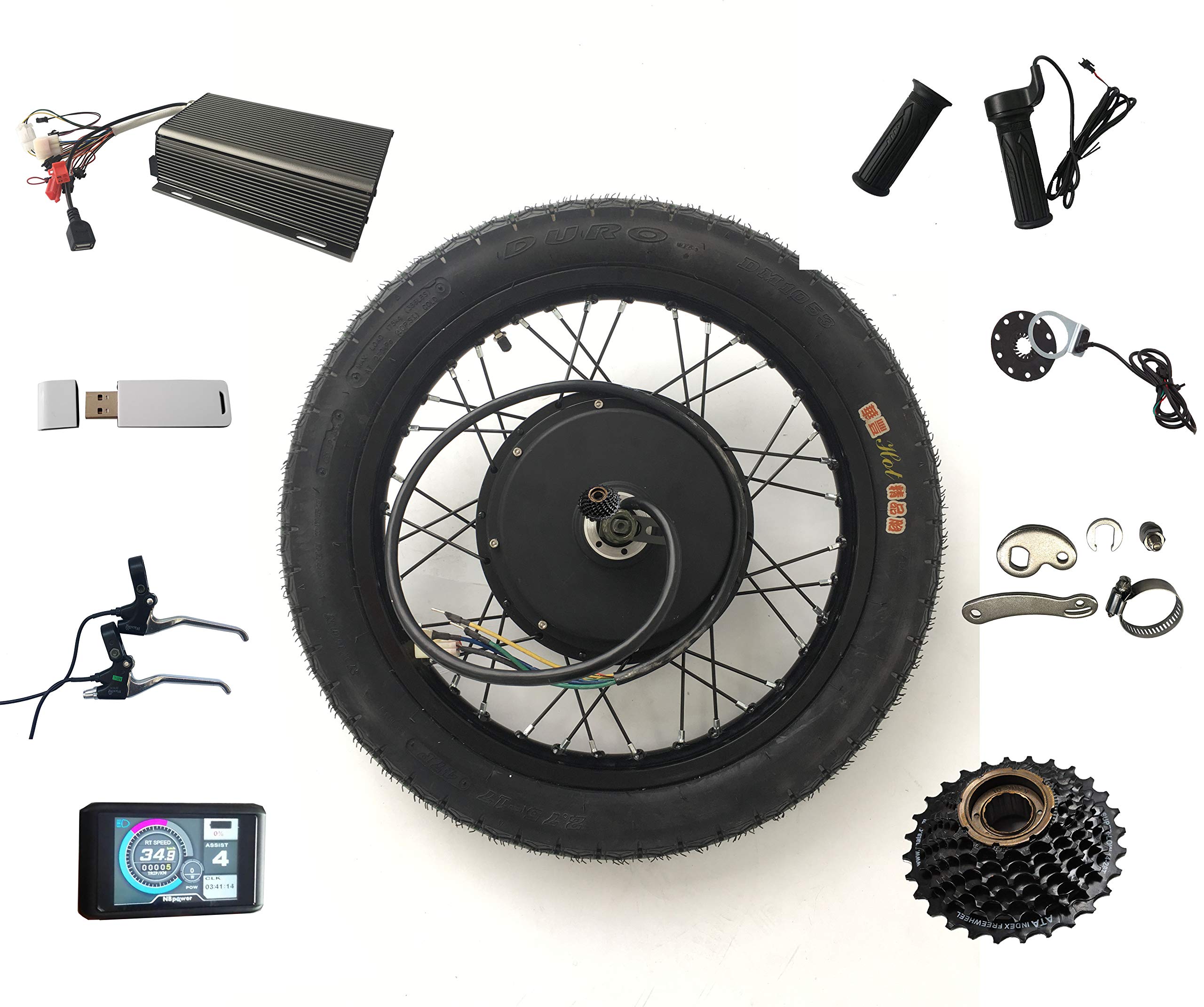 Buy NBPOWER QS 3000W 150mm Dropout Rea Ebike Kit, 72V 80A Sine Wave ...