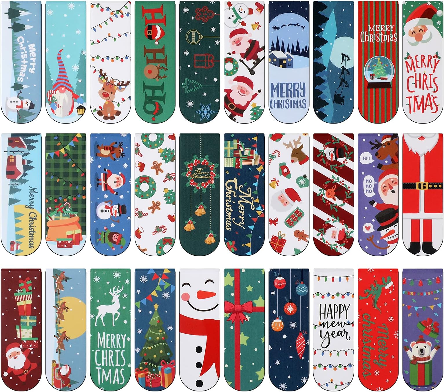 36 Pièces Marqueur Bookmark Magnétique de Noël,Kits de Marque-Pages de ...