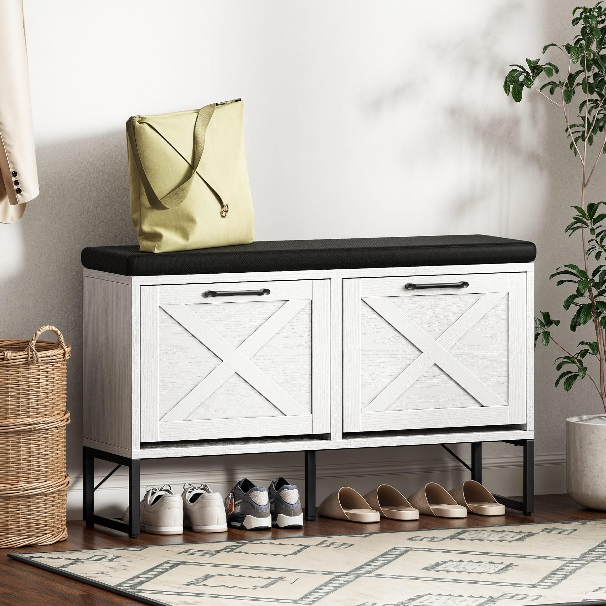 Amazon.com: YITAHOME 2-Tier Storage Bench, Shoe Bench with 2 Flip ...