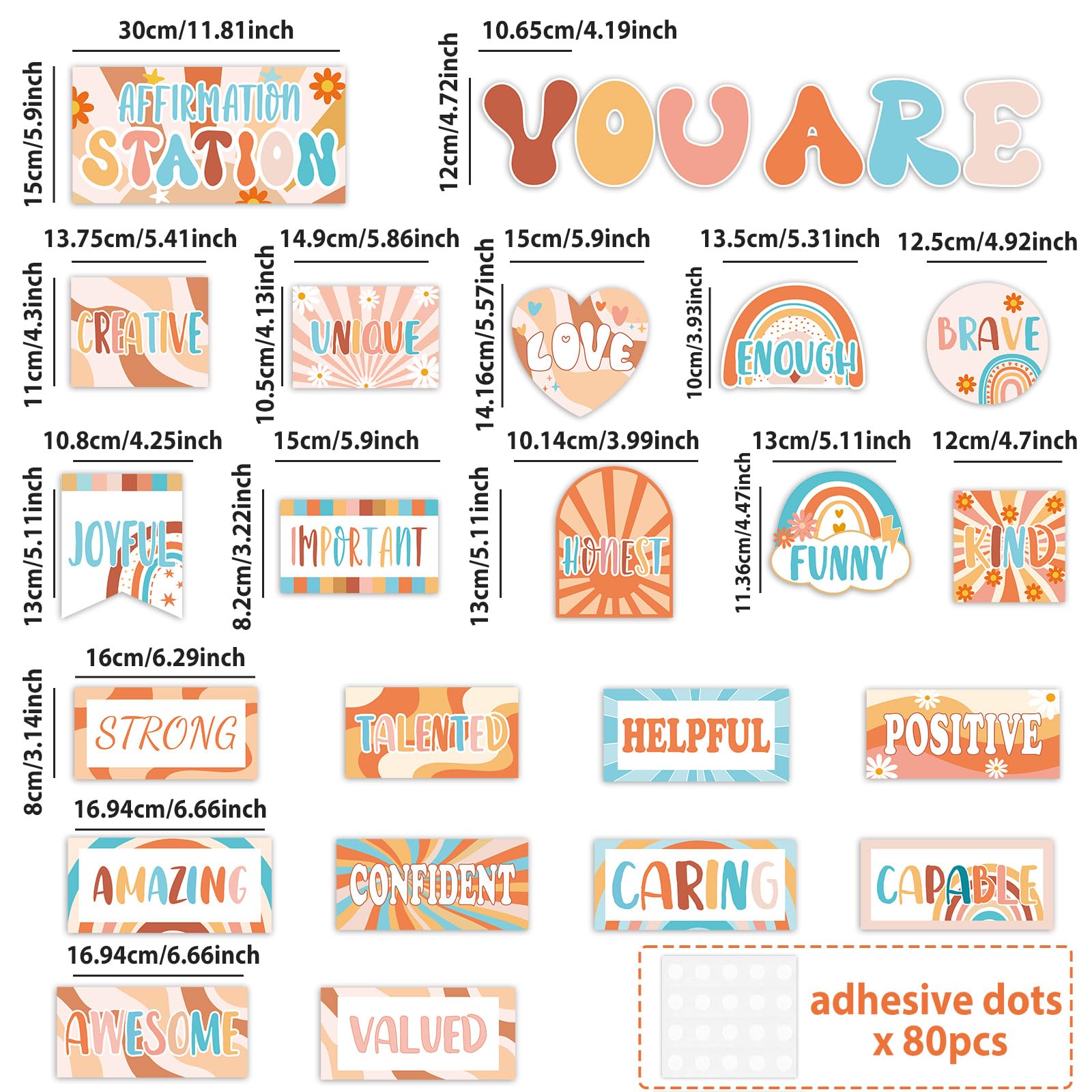 Snapklik.com : Groovy Affirmation Station Bulletin Board Set Classroom ...