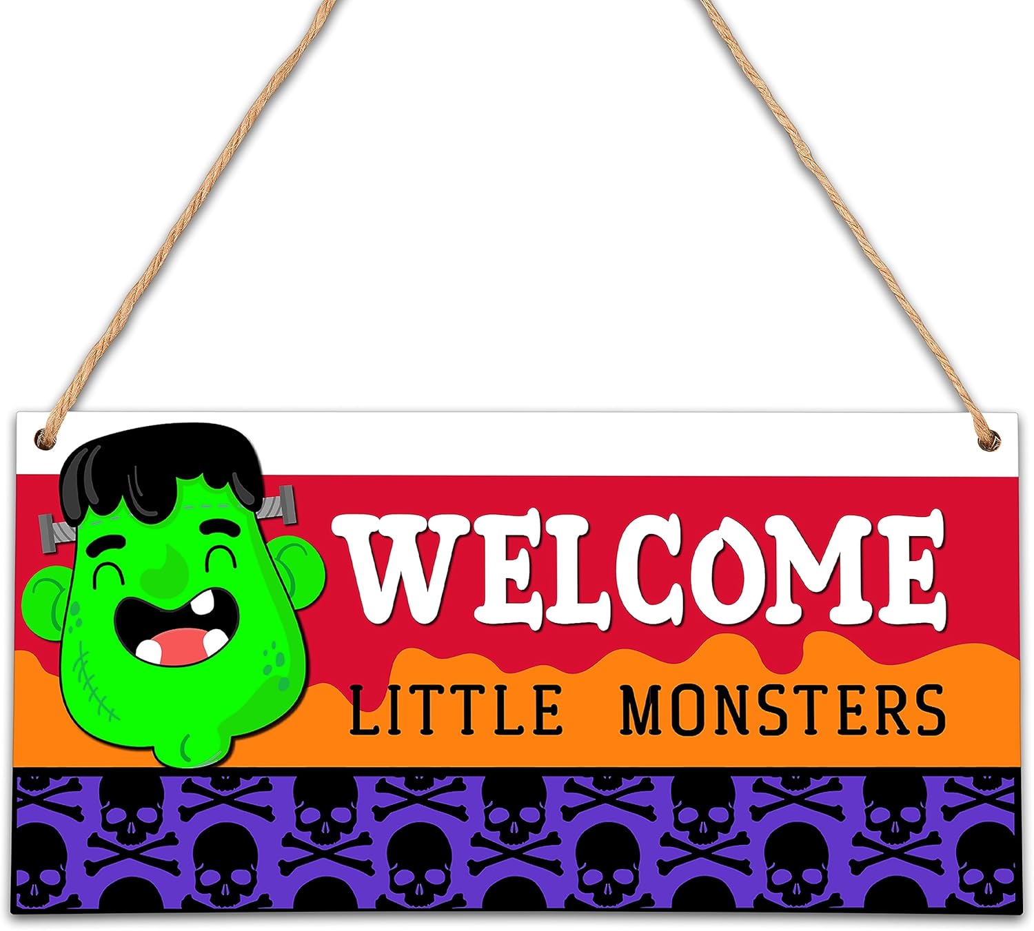 Amazon.com: Welcome Little Monsters Halloween Horror Decor, Halloween ...