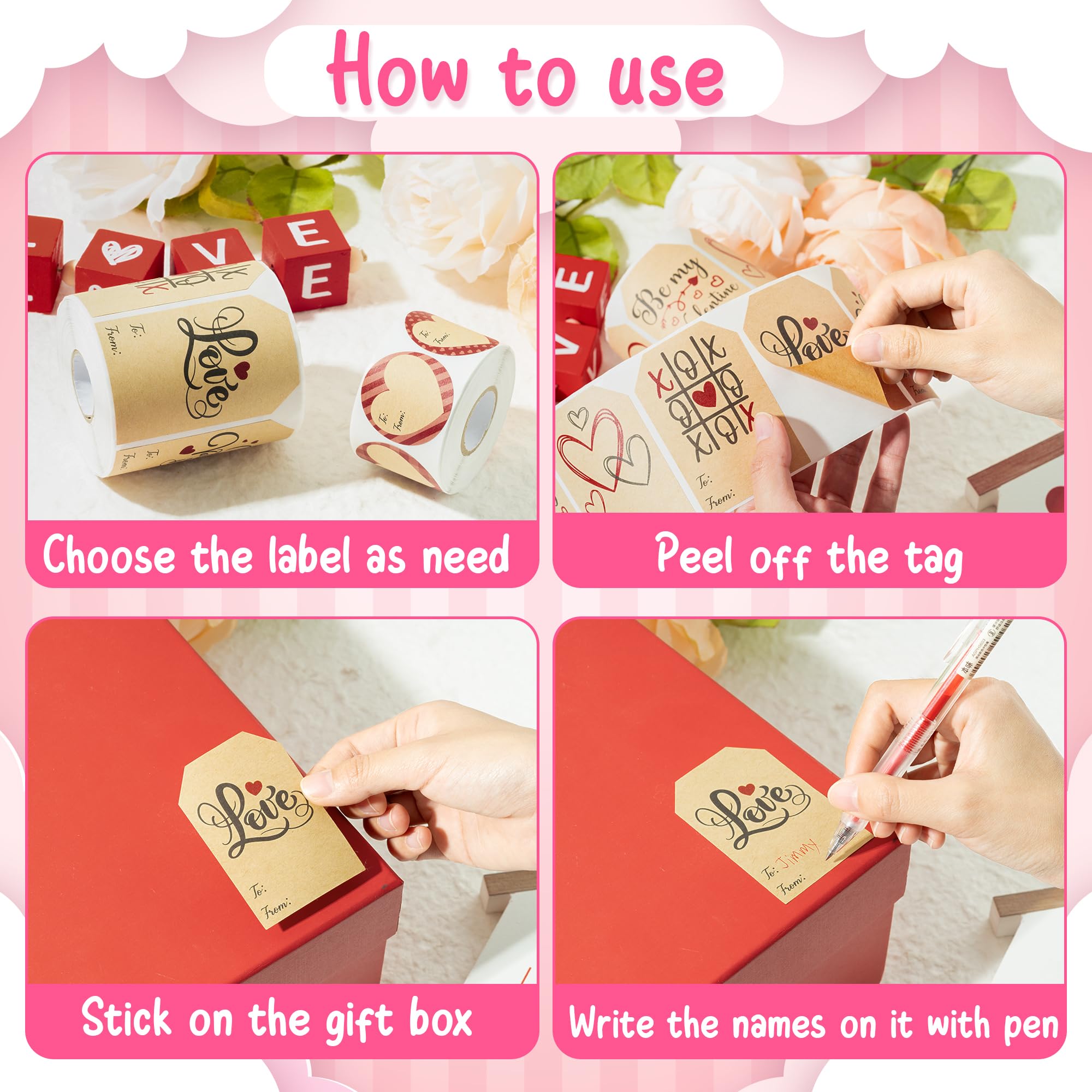 Snapklik.com : Valentines Day Kraft Gift Tag 800Pcs Be My Valentine ...