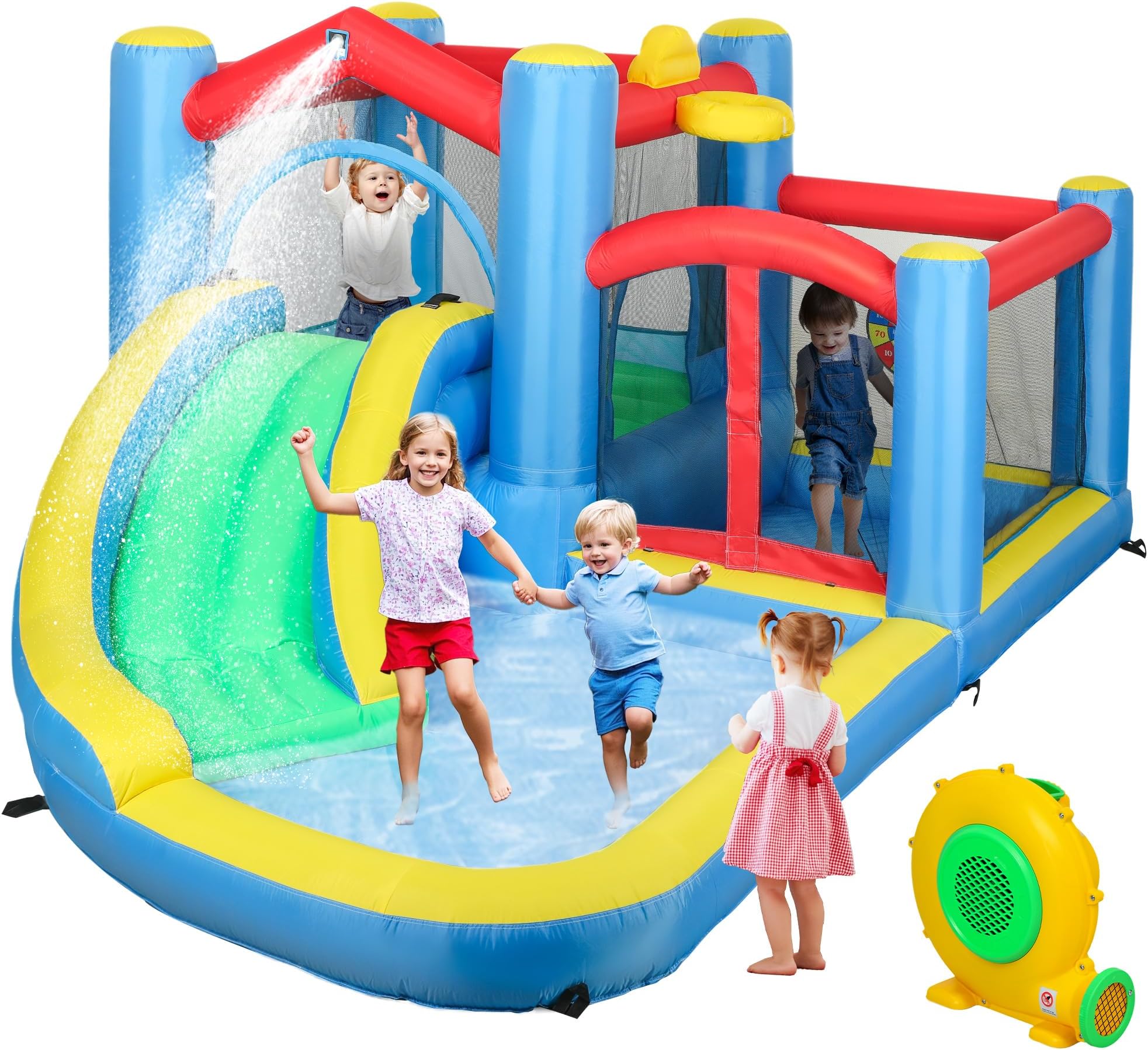 Amazon.com: Qaba Inflatable Water Slide, Water Bounce House for Kids ...