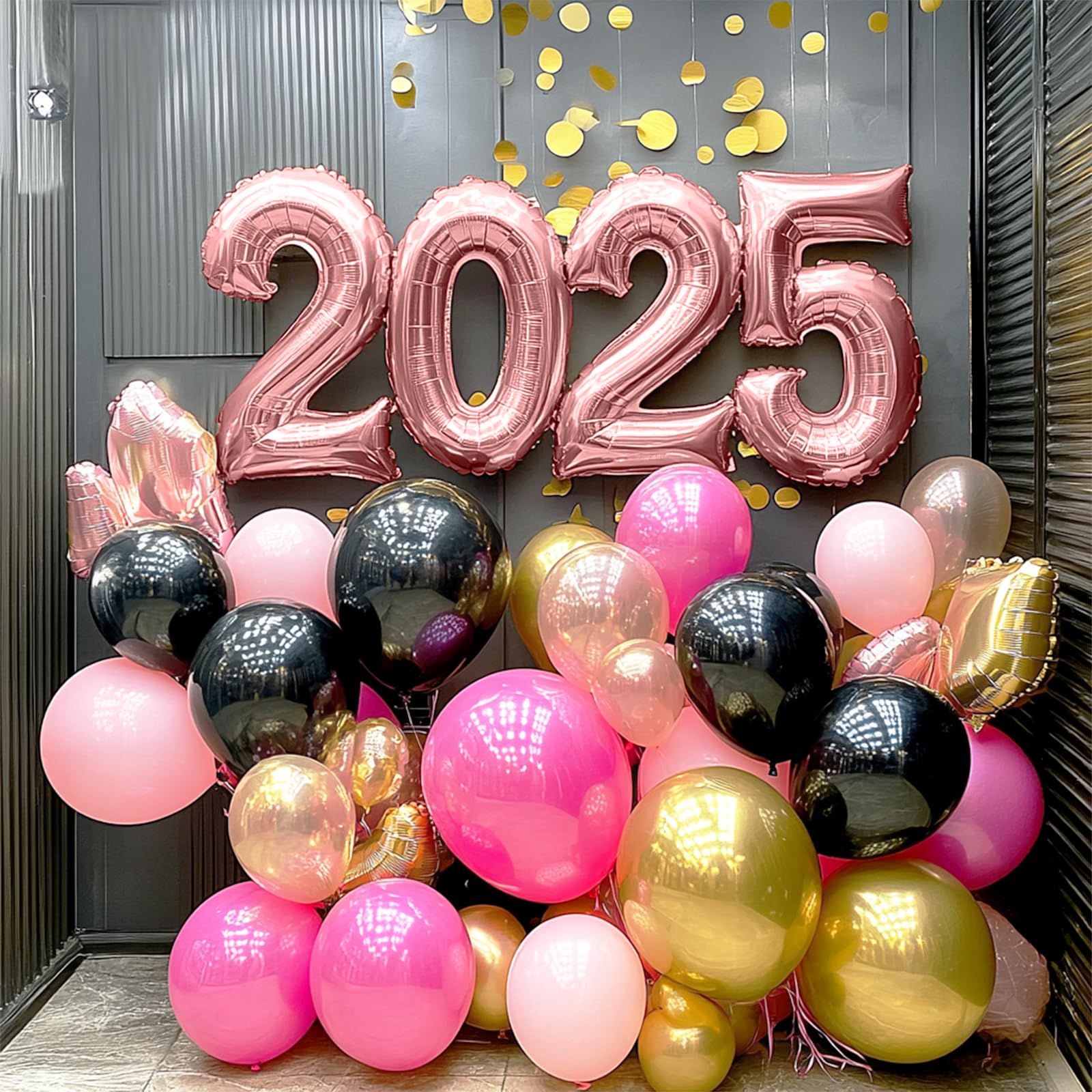 Snapklik.com : 2025 Balloons - 42 Inch 2025 Rose Gold Foil Number ...