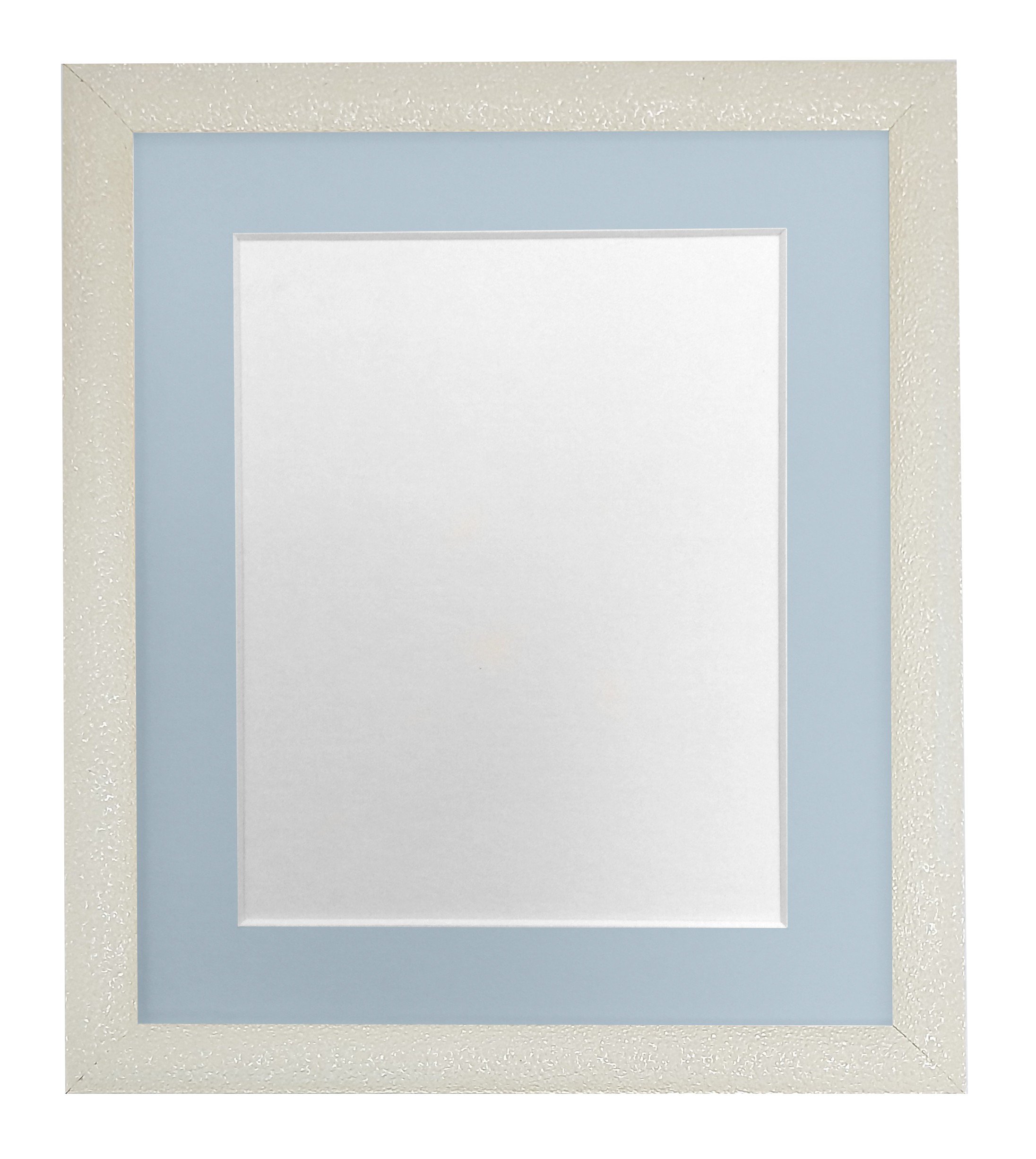 FRAMES BY POST Glitz Cream Picture Photo Frame with Blue Mount A2 Image ...
