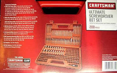 Craftsman Ultimate Screwdriver Bit Set - 208 pcs Power Tools Box Case ...