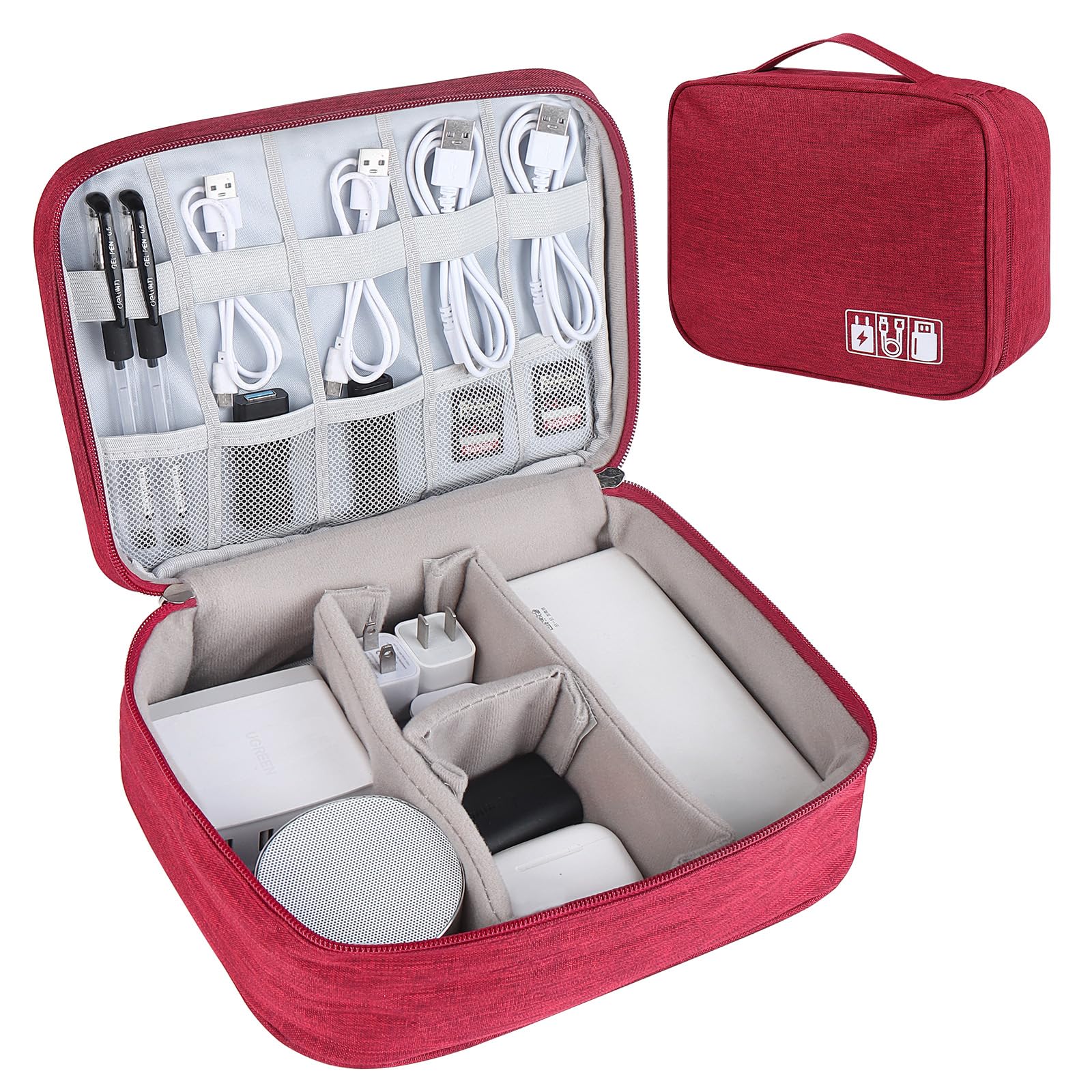 Amazon.com : Travel Electronic Organizer, Portable Tech Bag with Handle ...