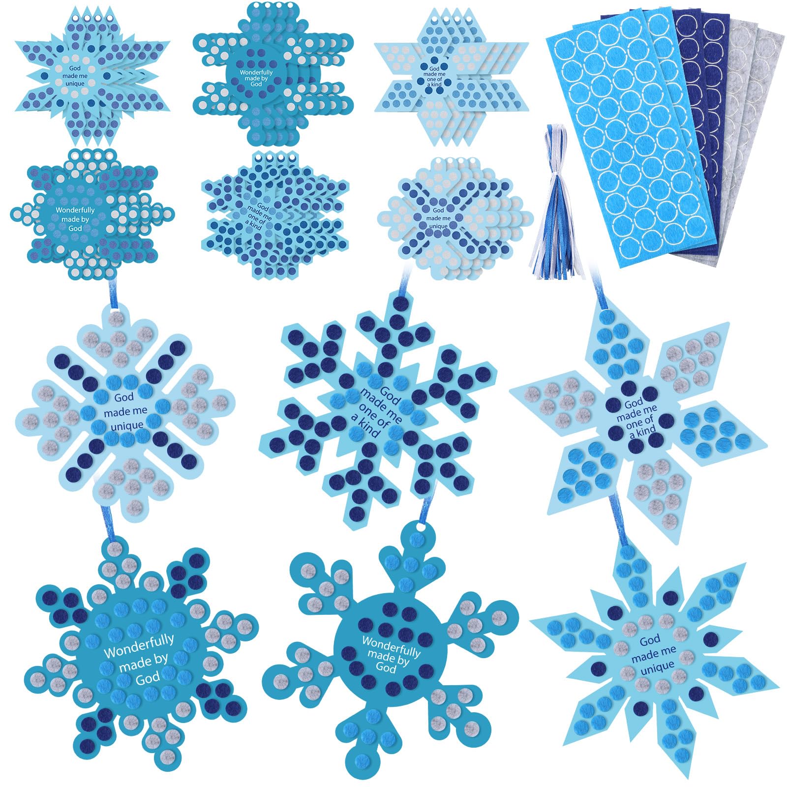 Amazon.com: Karenhi 24 Packs Christmas Religious Snowflake Craft ...