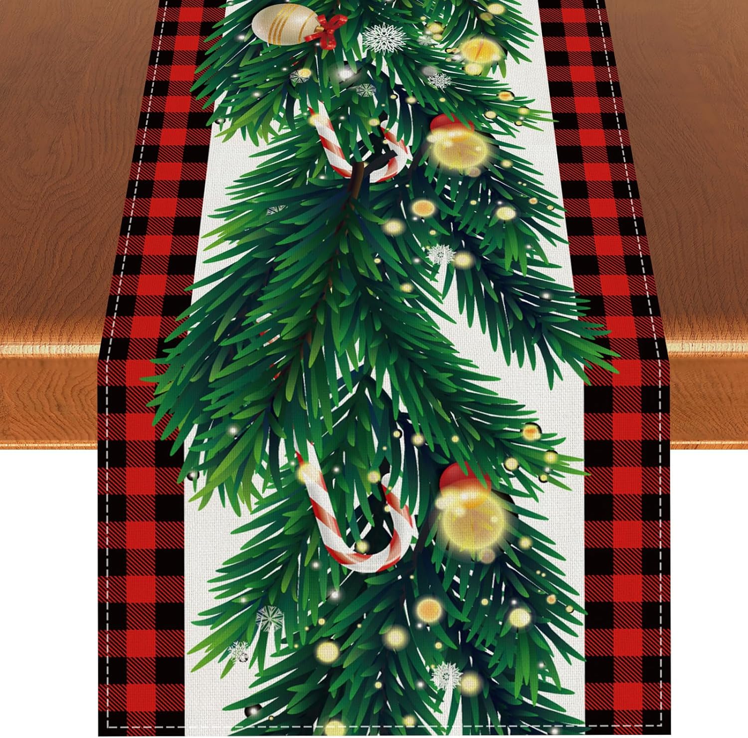 Amazon.com: Linen Christmas Table Runner Christmas Tablecloth Winter ...