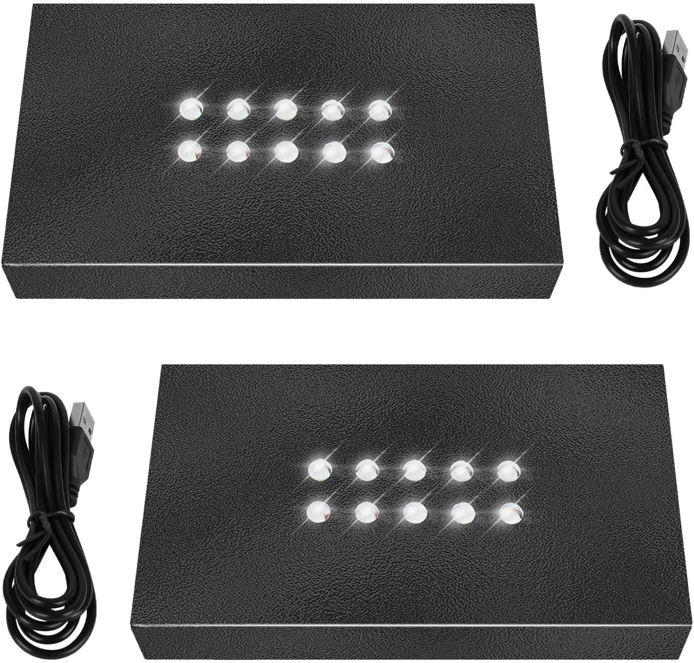 Amazon.com: Aepiraza 2Pcs Rectangle Led Lights Display Base, Black ...