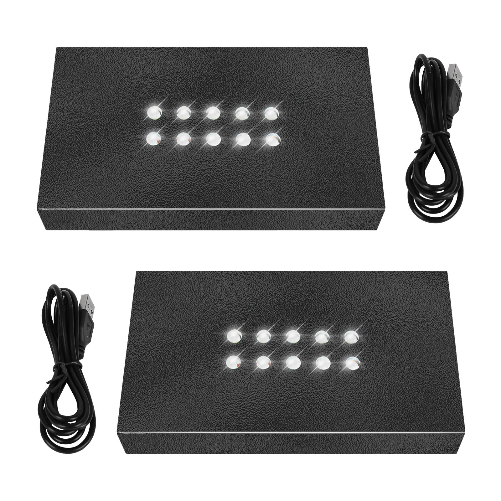 Amazon.com: Aepiraza 2Pcs Rectangle Led Lights Display Base, Black ...