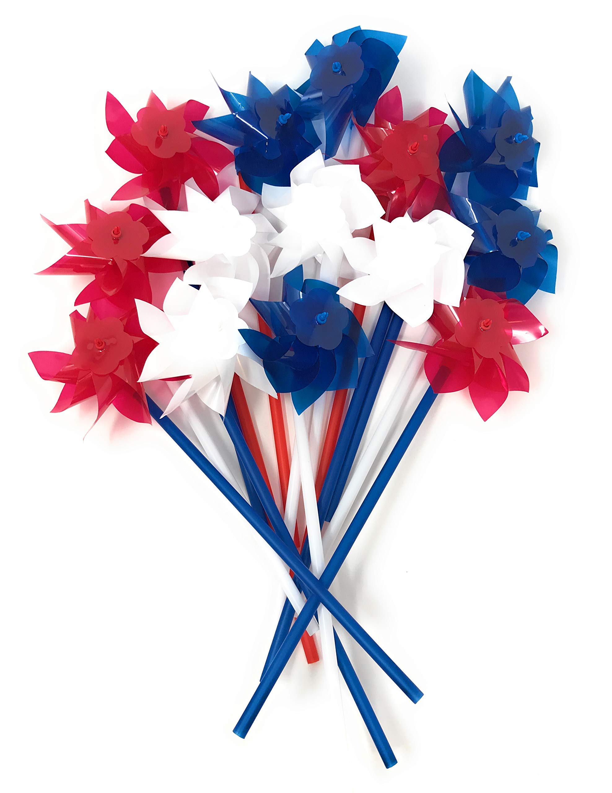 Amazon.com: Bulk 50 Pack Patriotic 3 Color Pinwheel Assortment - Indoor ...