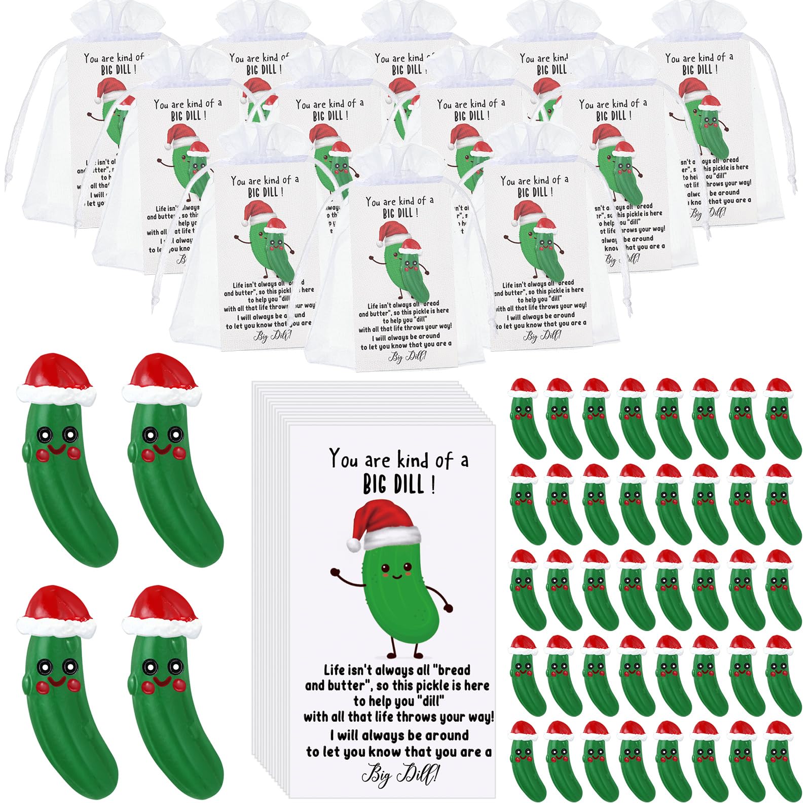 Amazon.com: 60 Sets Christmas Pickle Emotional Support Gifts Bulk Smile ...