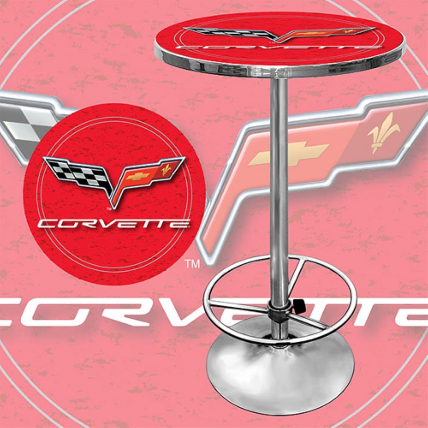Amazon.com: Chevrolet Corvette Chrome Pub Table : Home & Kitchen
