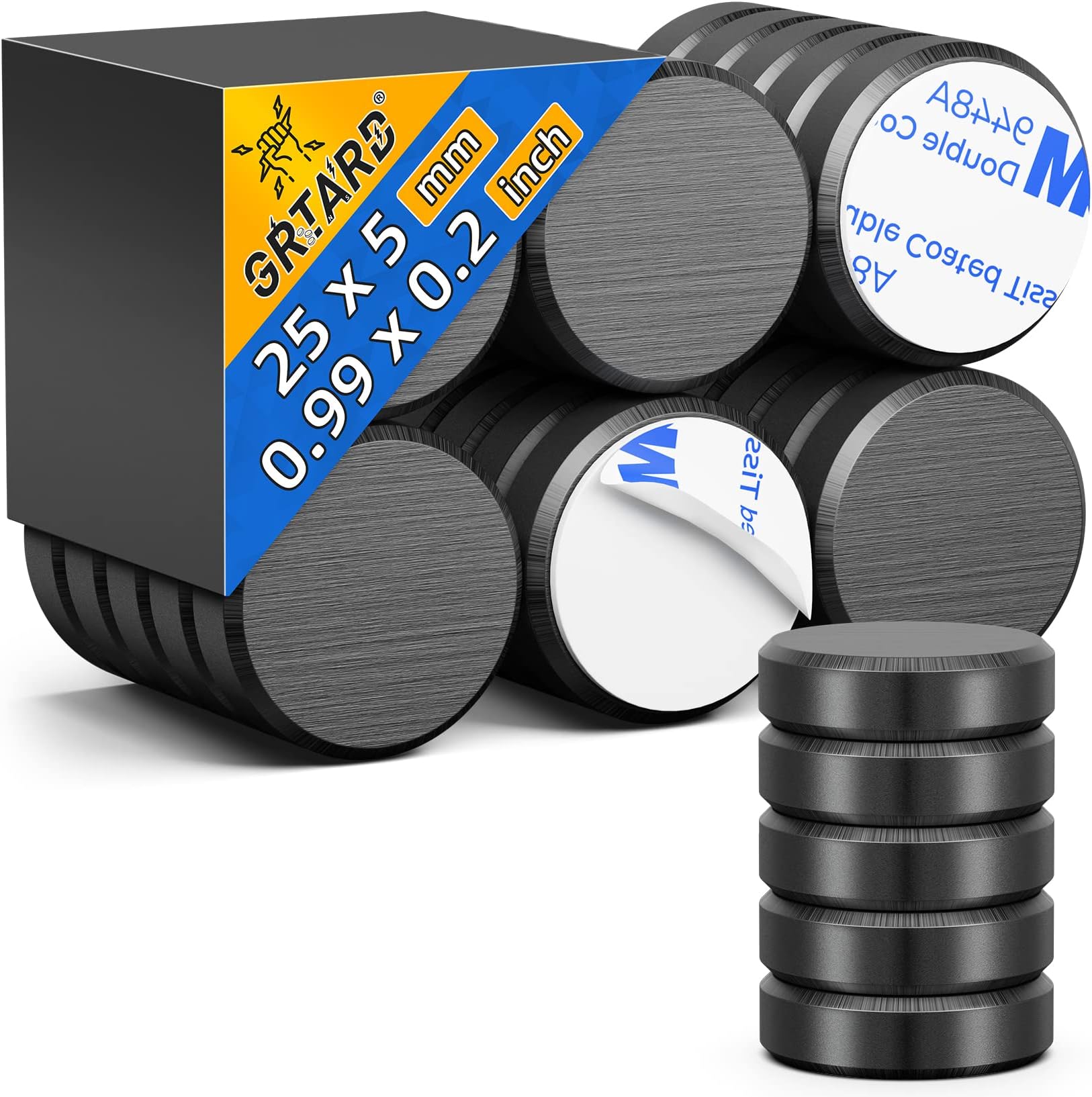 Amazon.com: Haobase Magnets 1/2" Round Disc with Adhesive Backing 270 ...