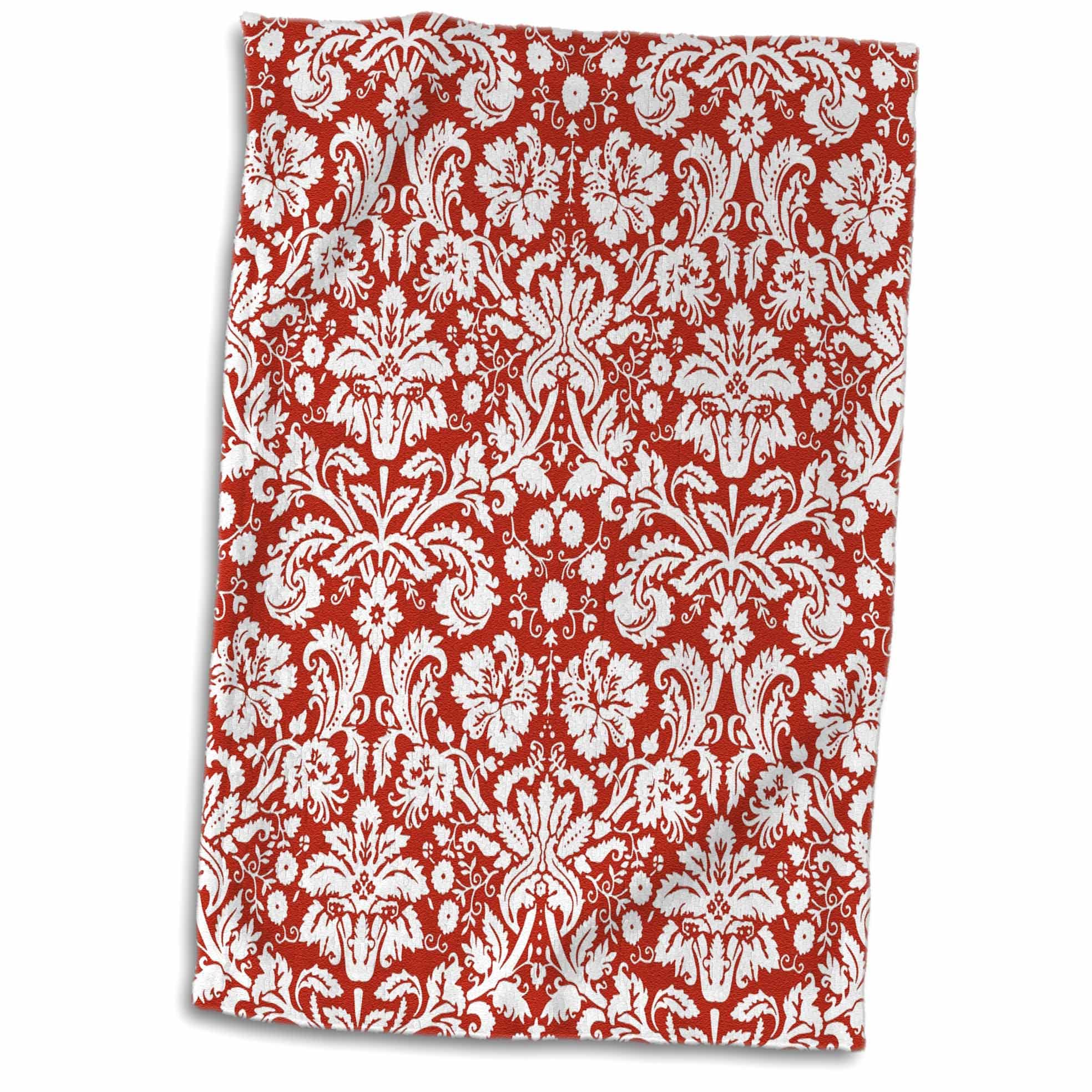 Red And White Damask Pattern