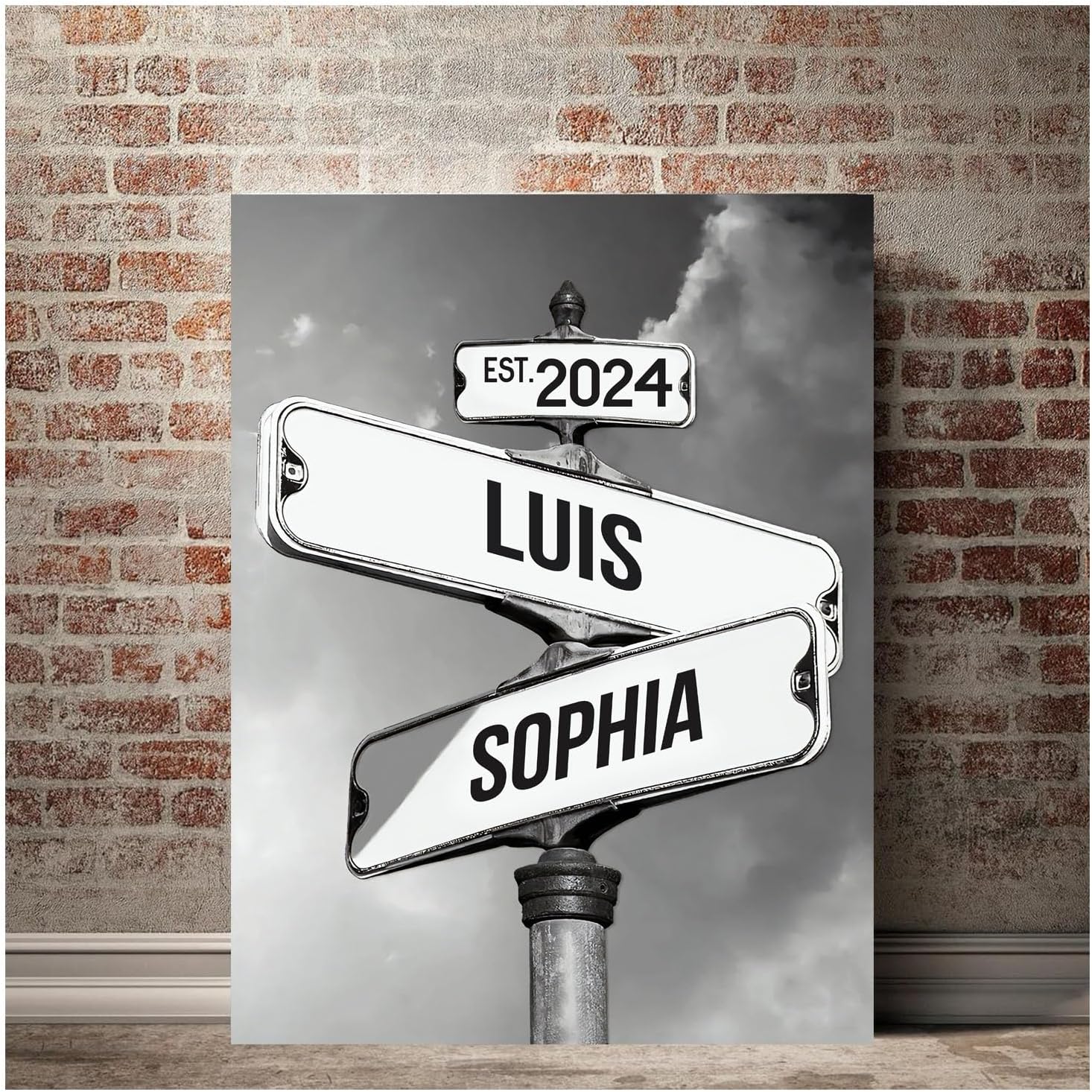 Amazon.com : Personalized Canvas Vintage Street Sign For Couples ...