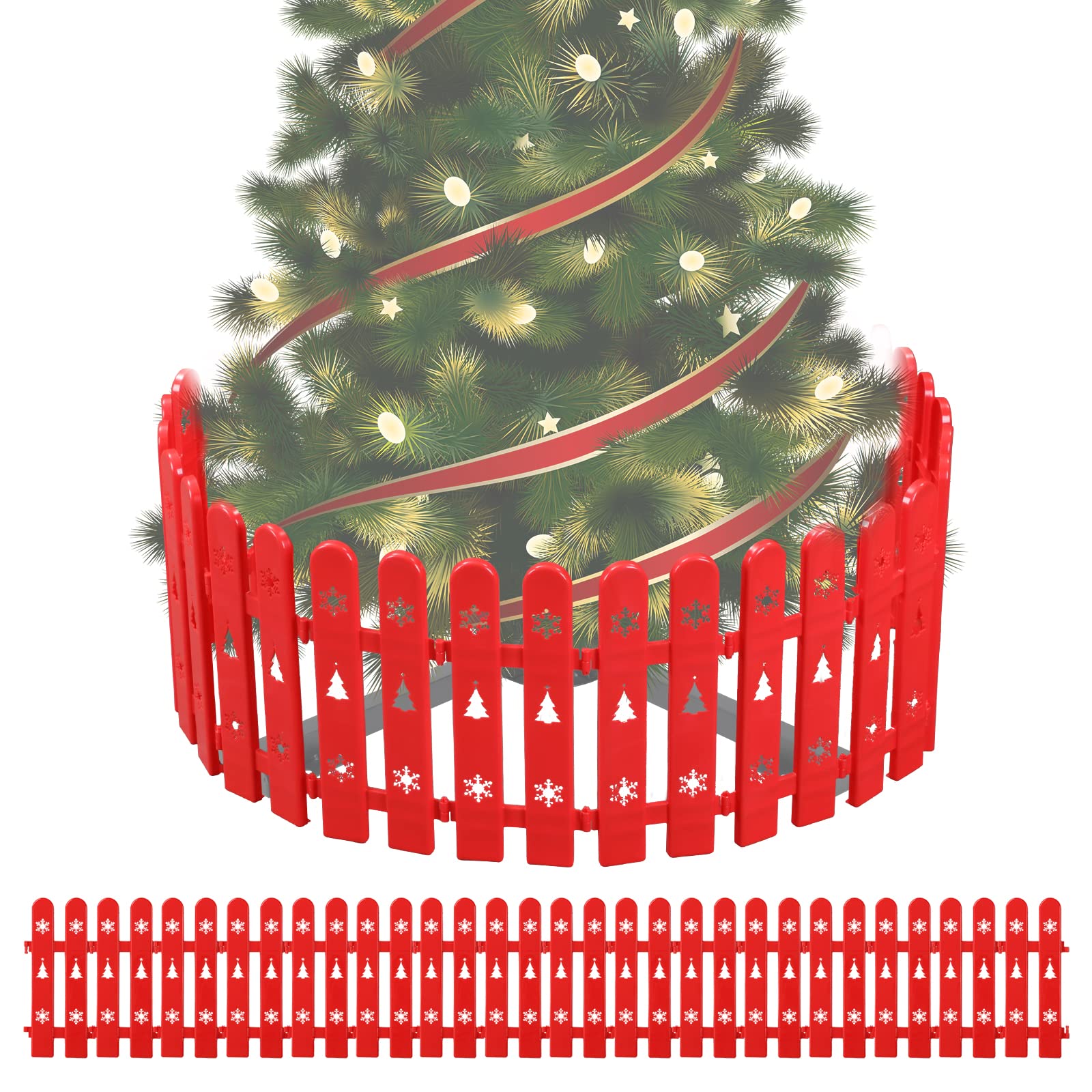 Amazon.com: Christmas Tree Fence for Pets, 24 Packs Indoor Plastic Red ...