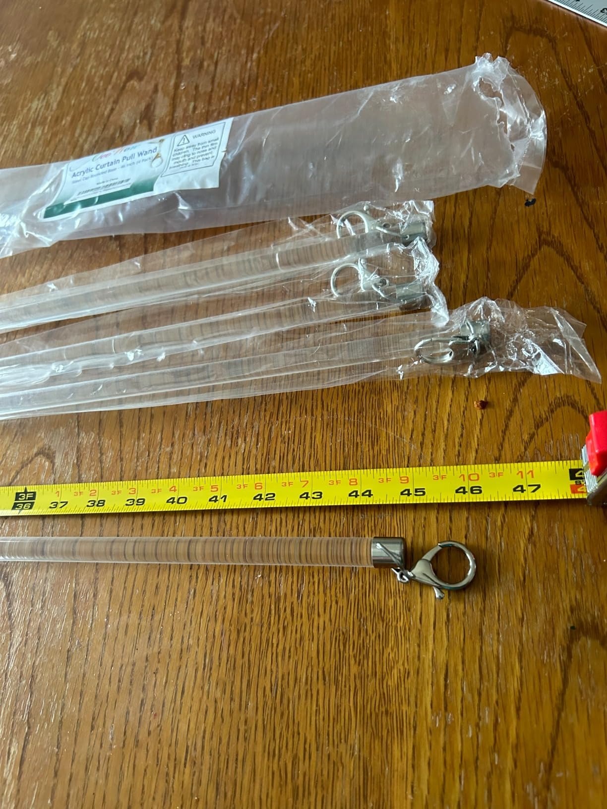 Amazon.com: OooWow 46 inch (4 Pack) Steel Cap Acrylic Curtain Pull Wand ...